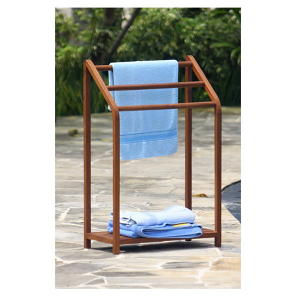 Aqua Teak Spa Teak Free Standing Towel Rack & Reviews | Perigold