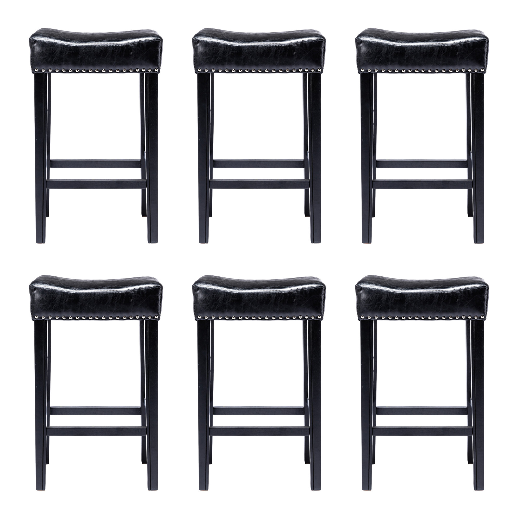 Wildon Home® Emely Counter Height PU Saddle Bar Stools & Reviews | Wayfair