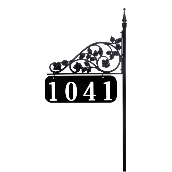 Address America Rose Design Double-Sided Reflective Yard Address Sign ...