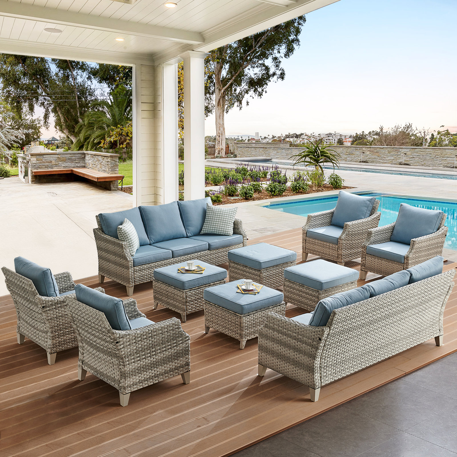 Red Barrel Studio Ethany 10 - Person Outdoor Seating Group with ...