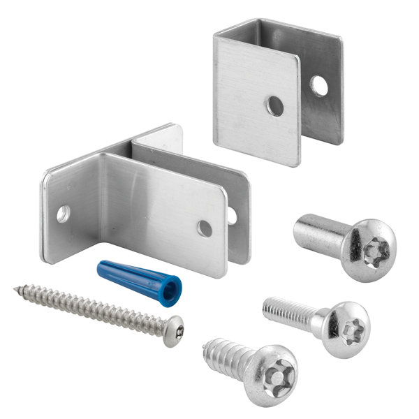 Prime-Line Panel Bracket Wall Kit, 1 in. Panels, Stamped Stainless ...
