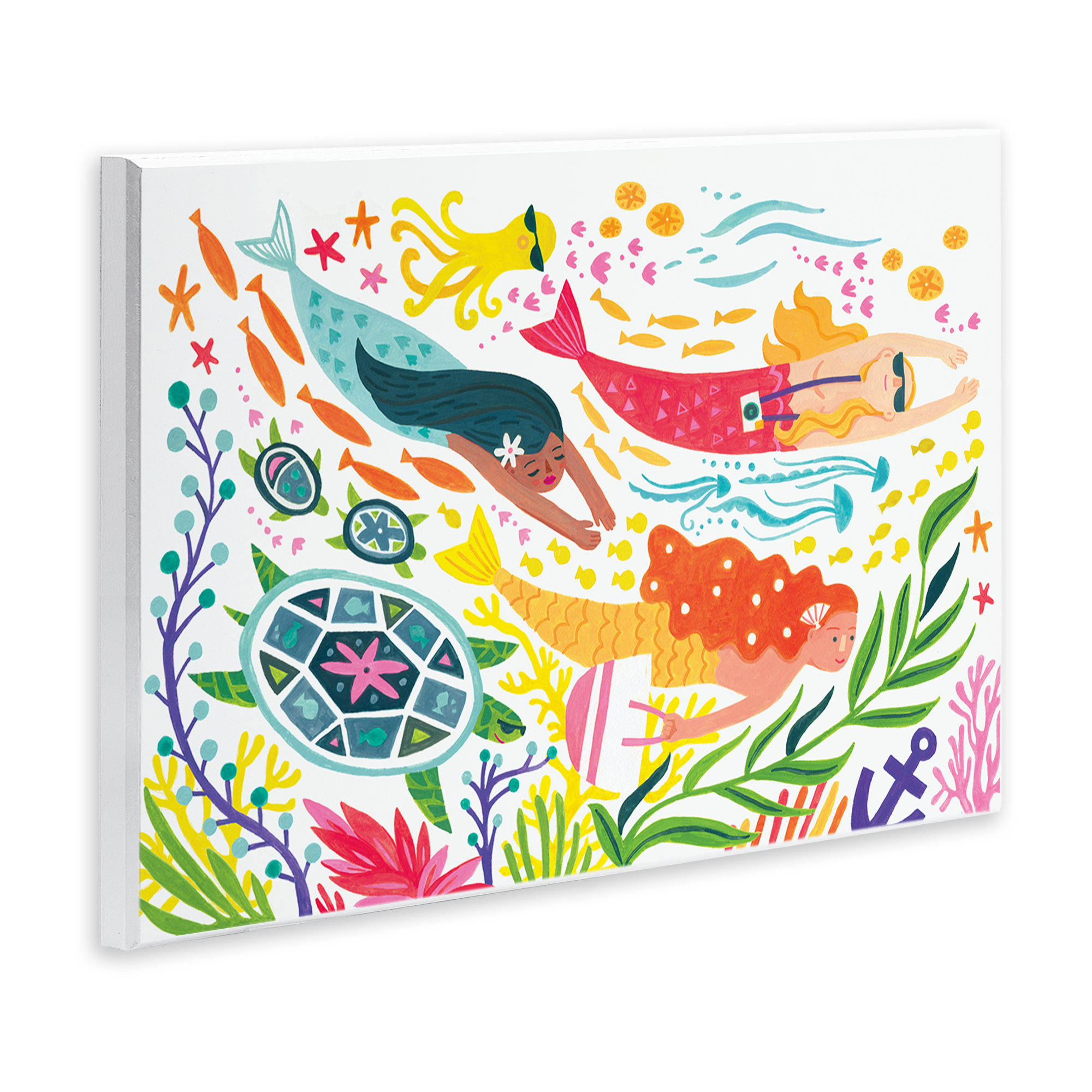 Dakota Fields Underwater Swimming Mermaids Wall Plaque Art by Irene ...