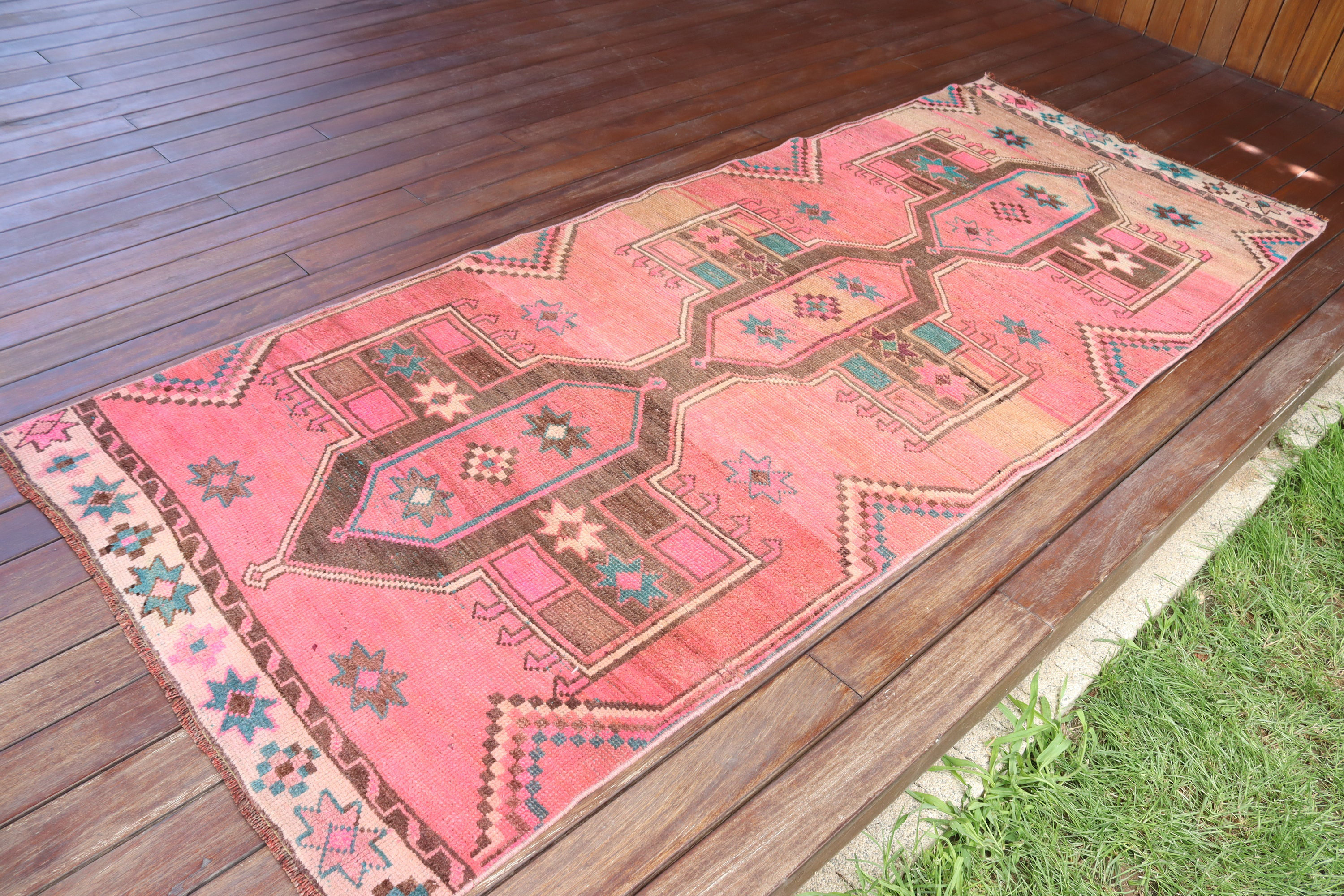 Bungalow Rose Handmade Pink Turkish Runner Rug With Bohemian Floor ...