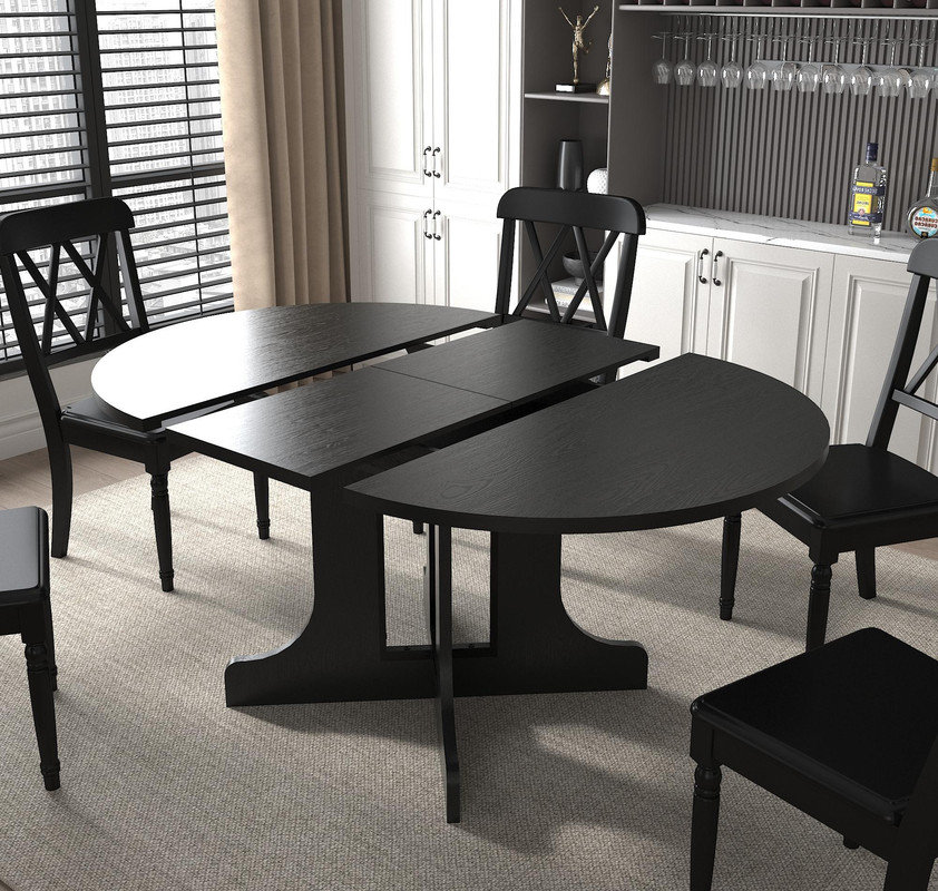 Latitude Run® Dining Table for Farmhouse Kitchen 59x43 Inch Expandable ...