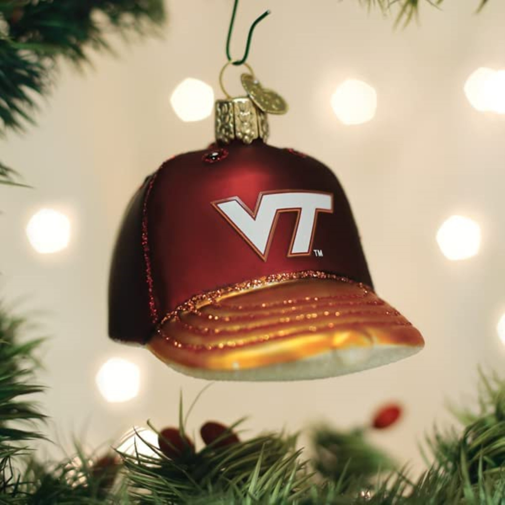 Old World Christmas Virginia Tech Baseball Cap Hanging Figurine ...