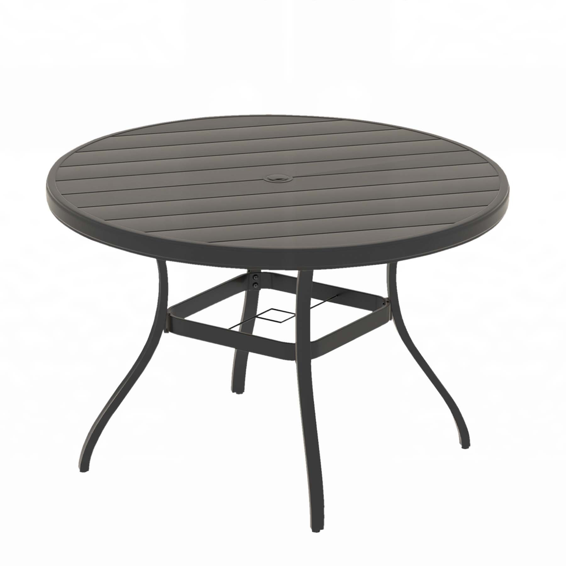 Winston Porter Outdoor Round Patio Dining Table for 6-7, All Weather ...