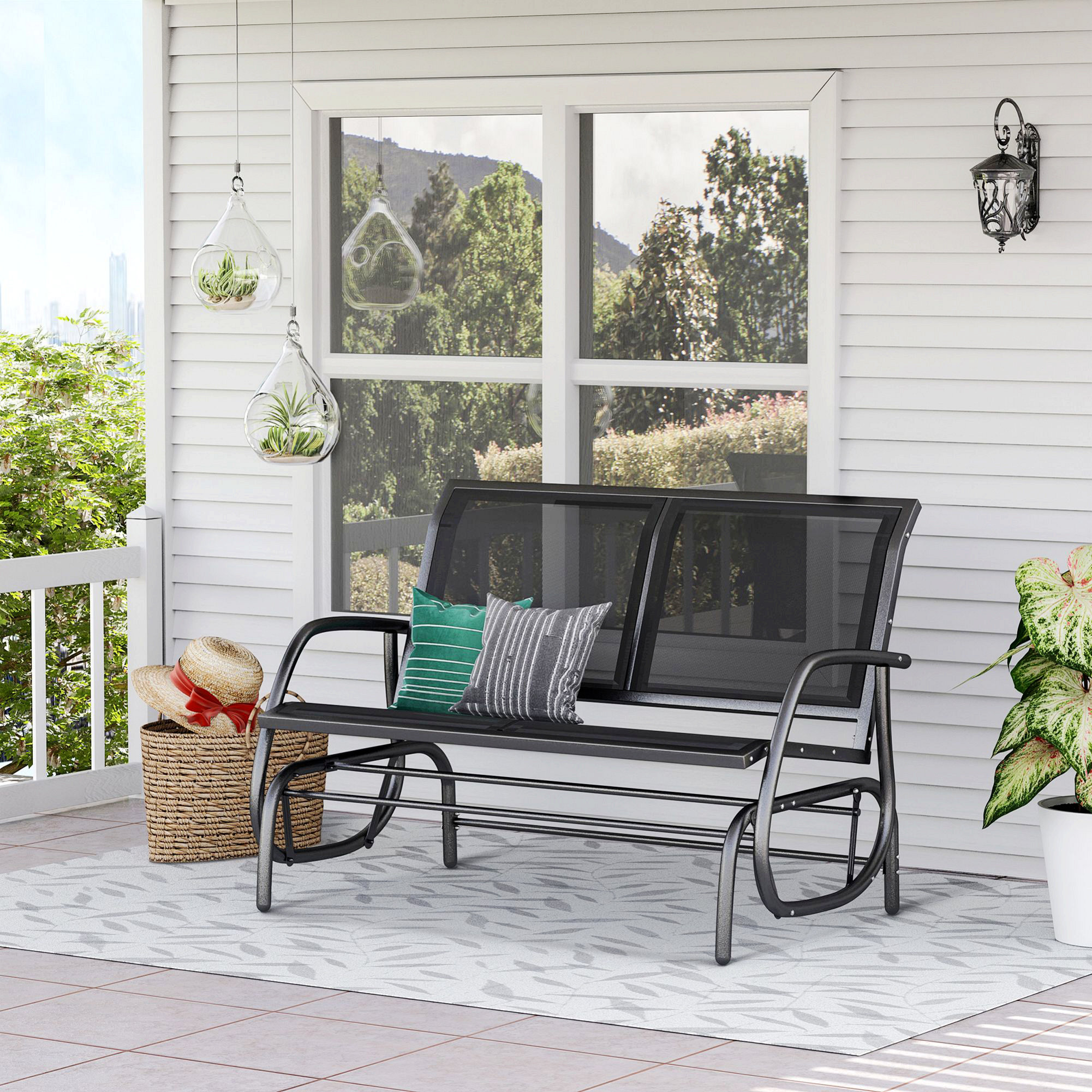 17 Stories Junito Metal Outdoor Bench | Wayfair