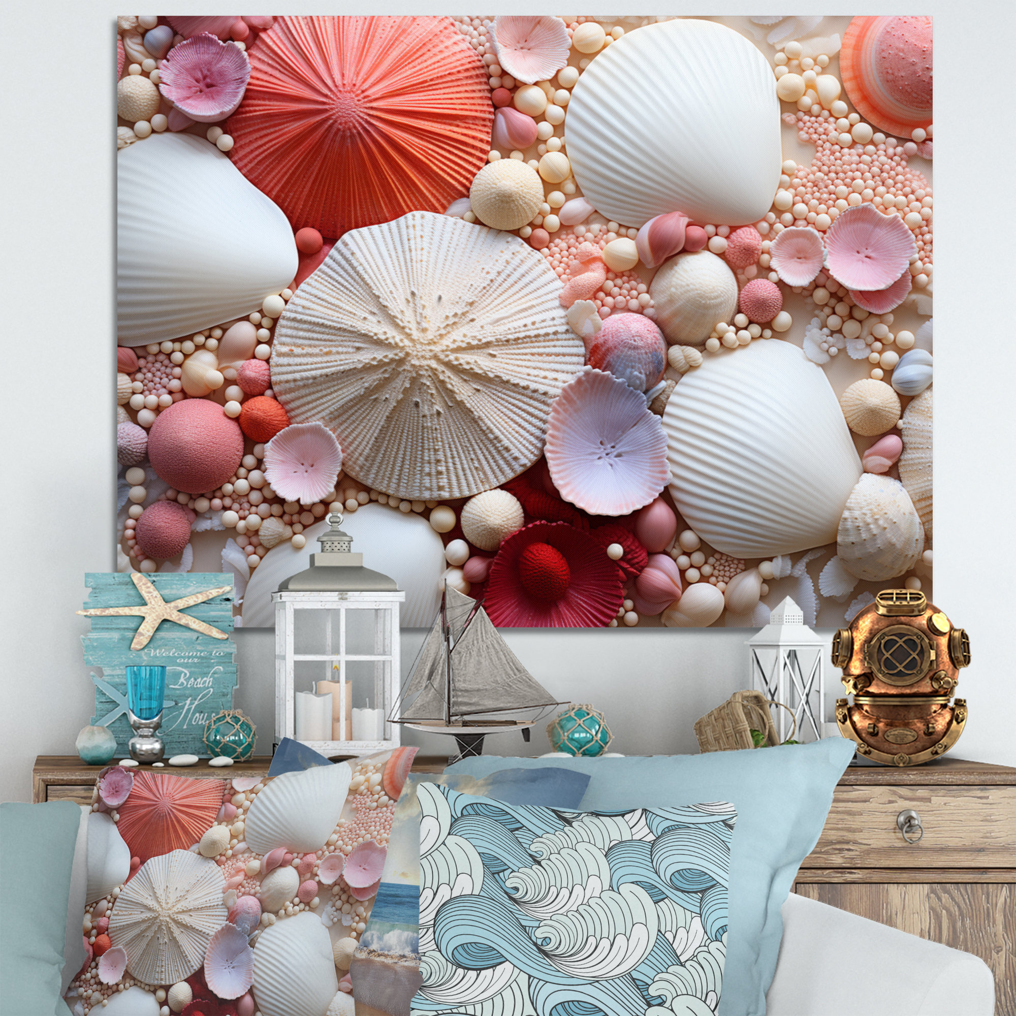 Highland Dunes " Beach Photo Seashell Collage VIII " - Wayfair Canada