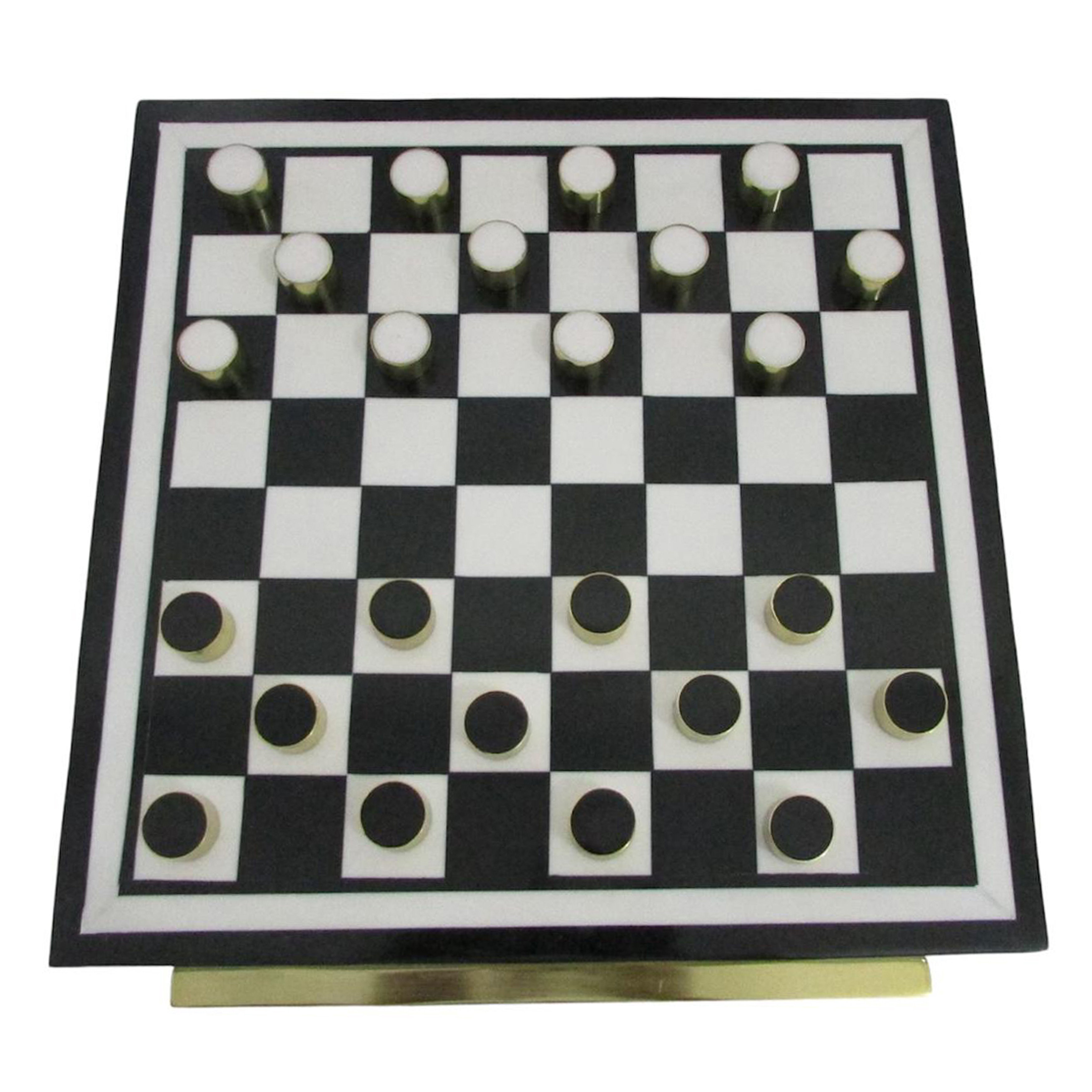 Sagebrook Home Checkerboard Game Resin Modern Cylinder Pieces With ...