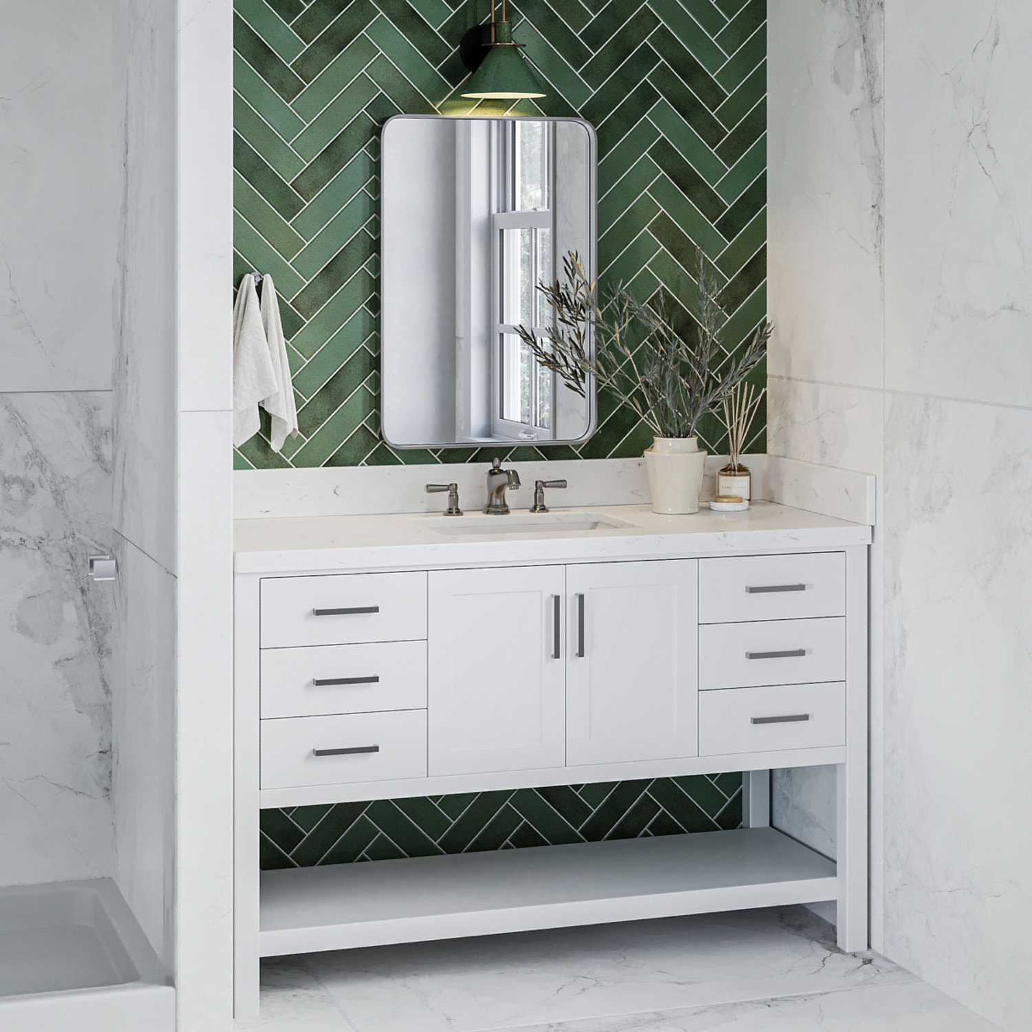 Latitude Run® ARIEL Moille 54 Single Bathroom Vanity with Top - Wayfair ...