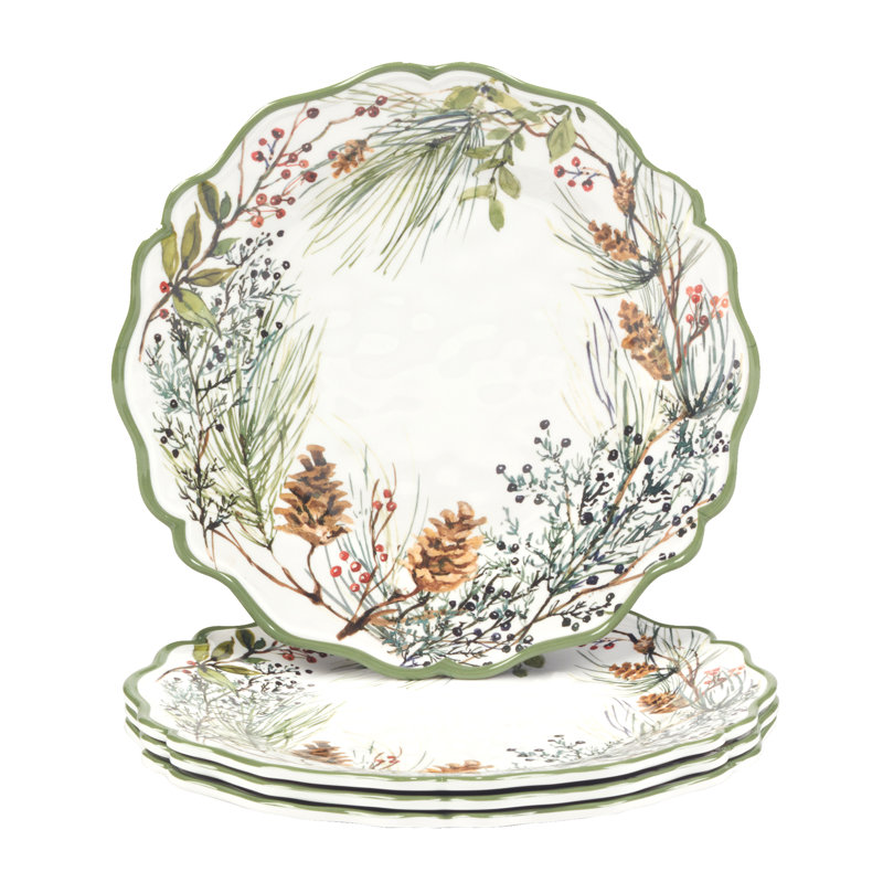 Certified International Winters Forest Set of 4 Dinner Plate 11 ...