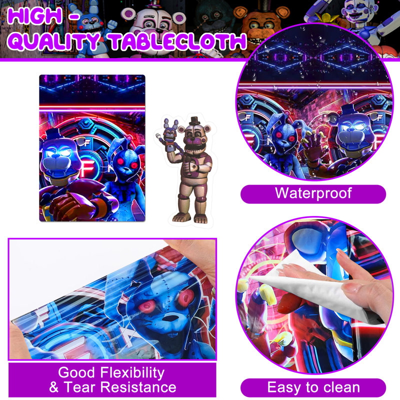 George Oliver Fnaf Birthday Party Supplies, 49pcs Five Nights at Freddy ...