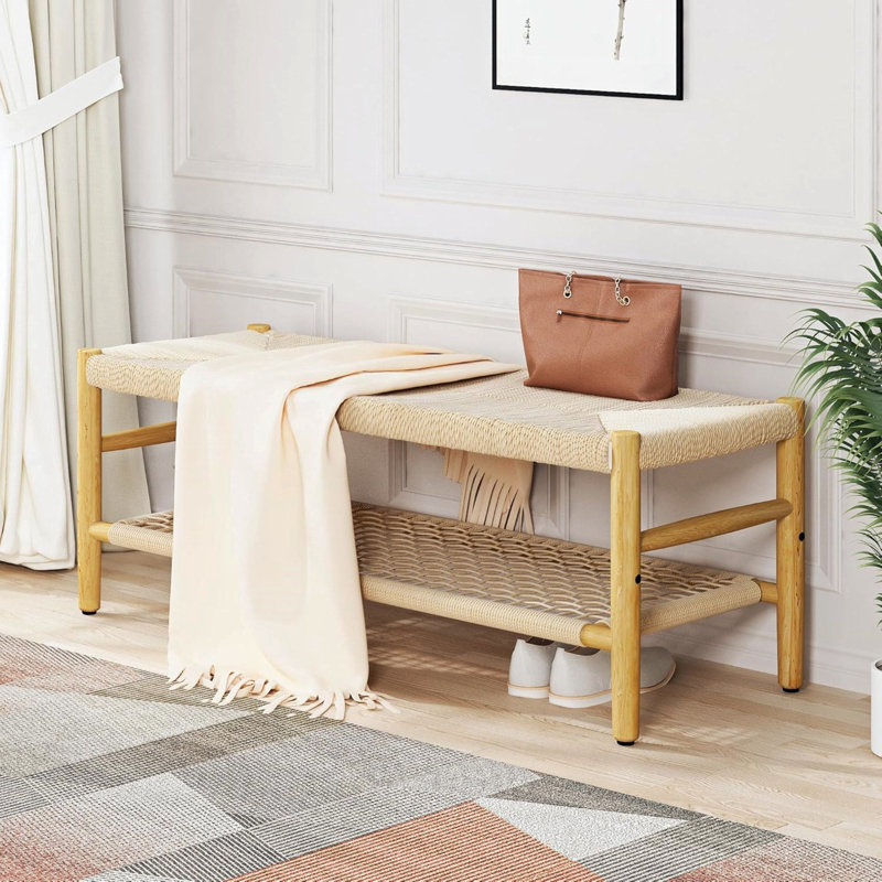 Hokku Designs Indoor Entryway Bench Mid-Century Long Bench | Wayfair