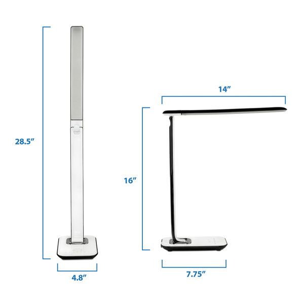 Mount-It! LED Desk Lamp With USB Charging Port Dimmable Touch Controls ...