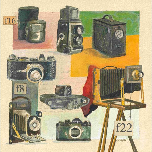 Williston Forge " Cameras " by Michael Clark Painting Print | Wayfair