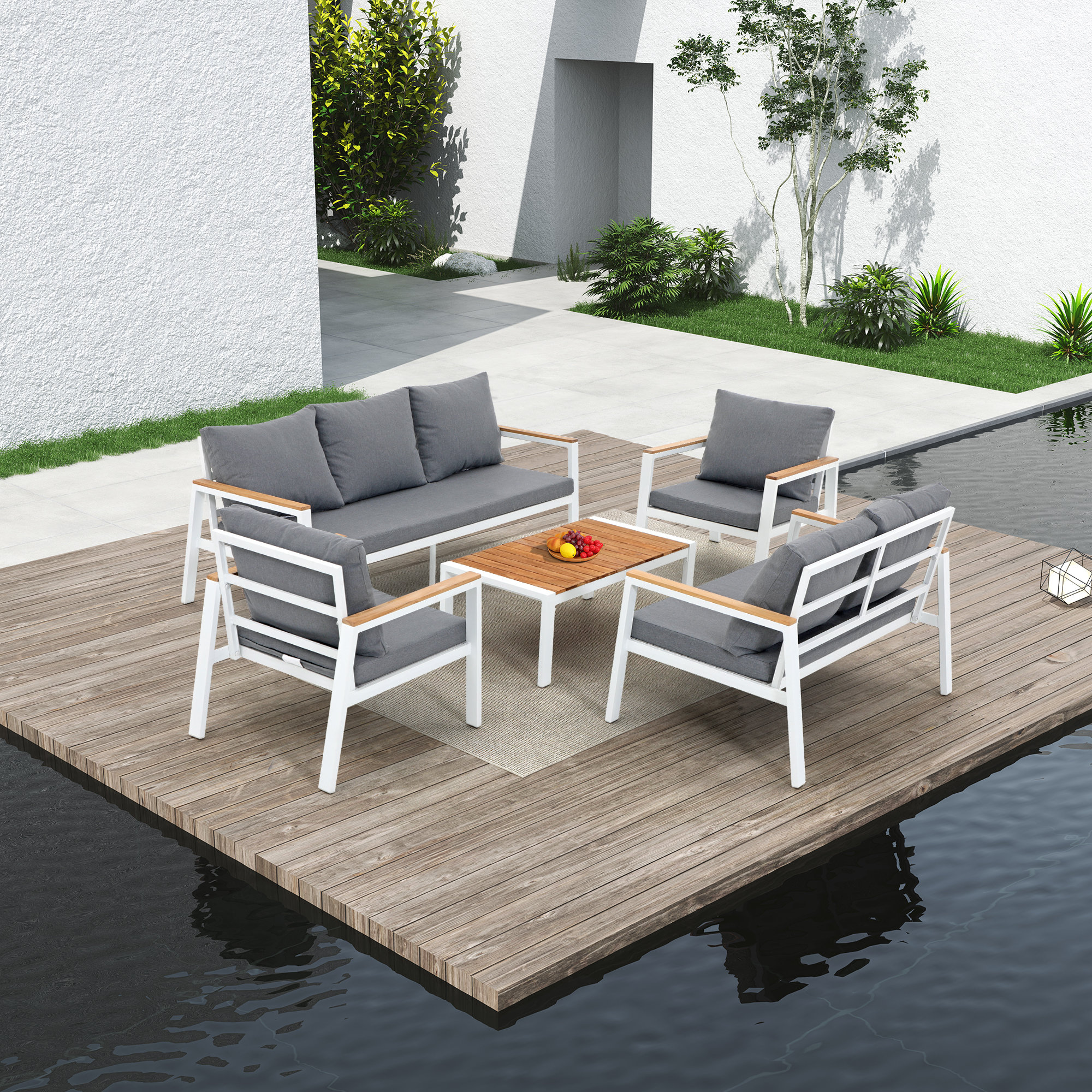 Latitude Run® Aprillynn 5 Piece Sofa Seating Group with Cushions & Reviews | Wayfair