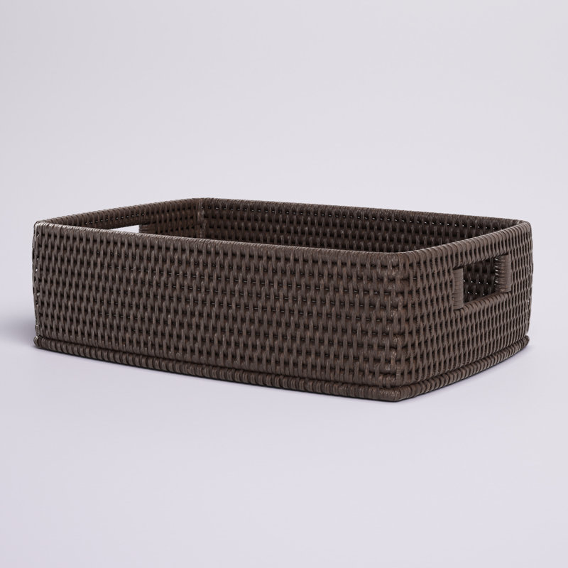 Dotted Line™ Rattan Rectangular Basket with Rounded Corners and Cutout ...