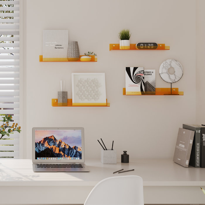 Wrought Studio Jaquita Floating Shelf, Wall Mounted Display Shelves for ...