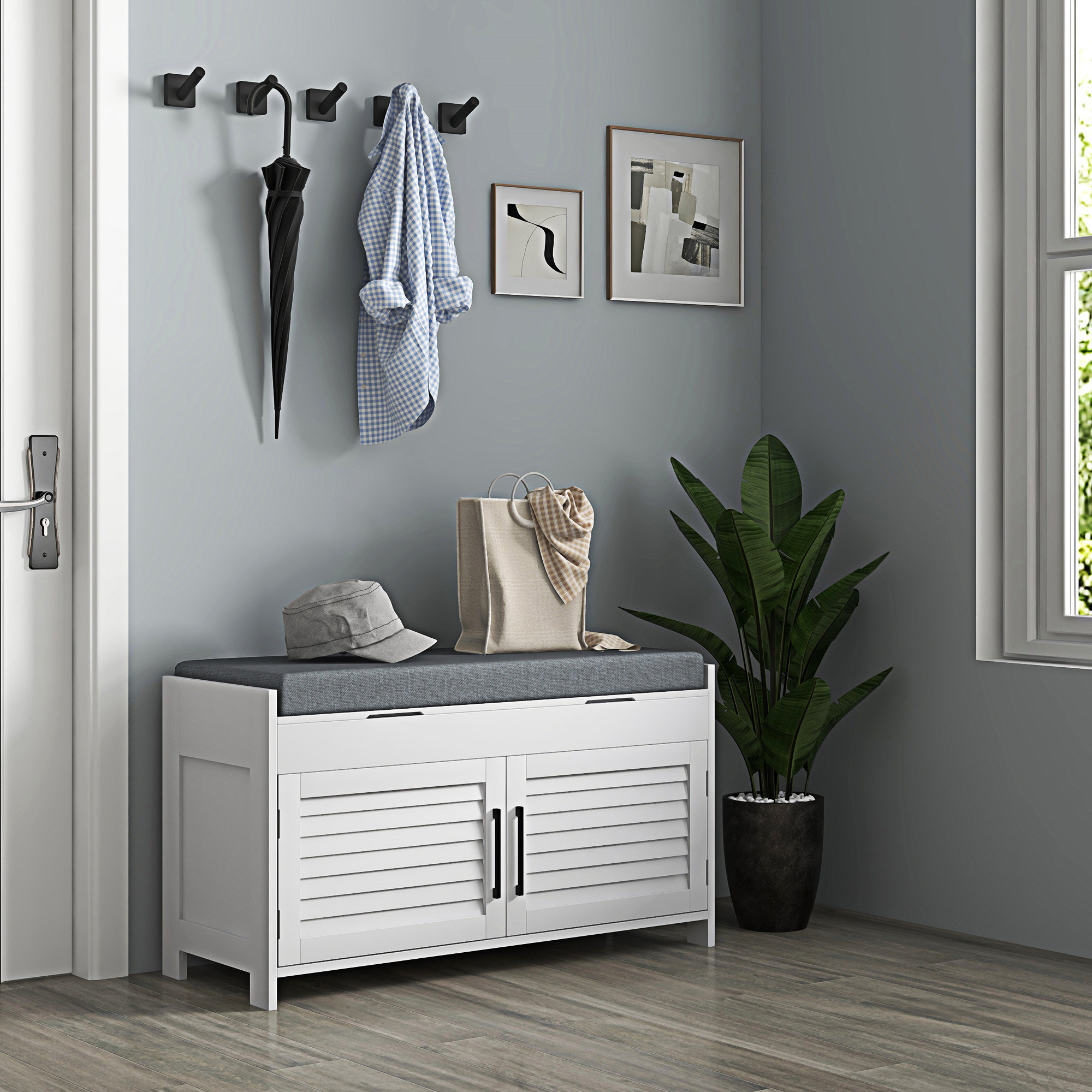 Beachcrest Home™ HOMCOM Shoe Bench | Wayfair