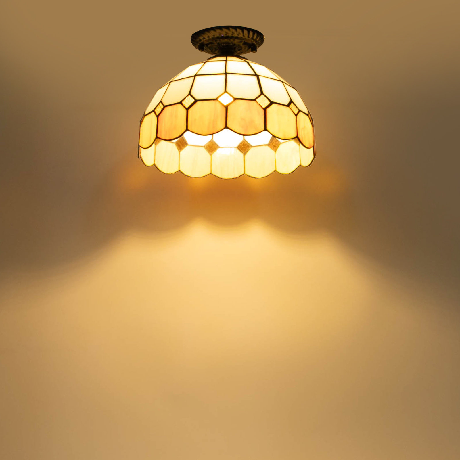 Fleur De Lis Living Woodrum 11.81'' Glass Flush Mount | Wayfair