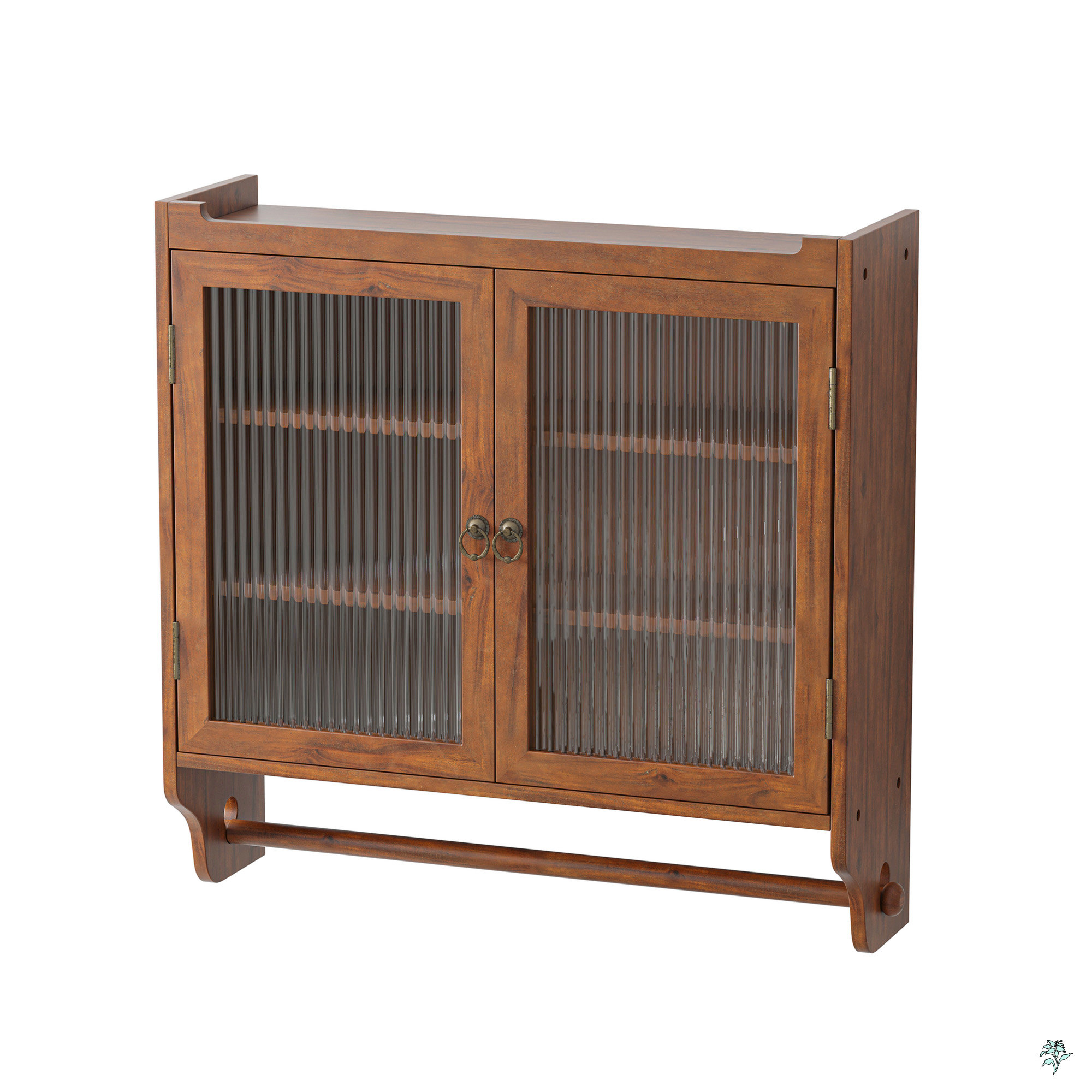 Breakwater Bay Glass Door Vintage Double Door Wall Cabinet With Three ...