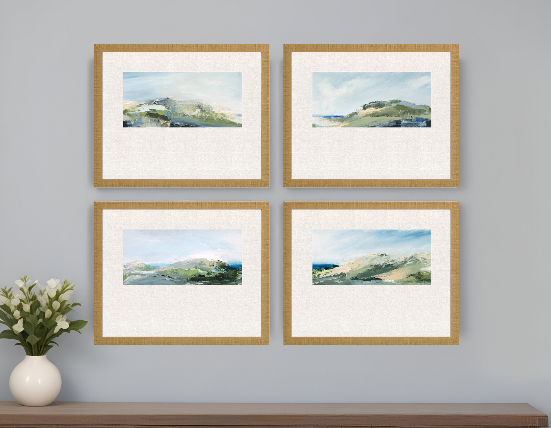 HomeRoots " Set Of Four Natures Peace Gold Framed Print Wall Art " 4 ...