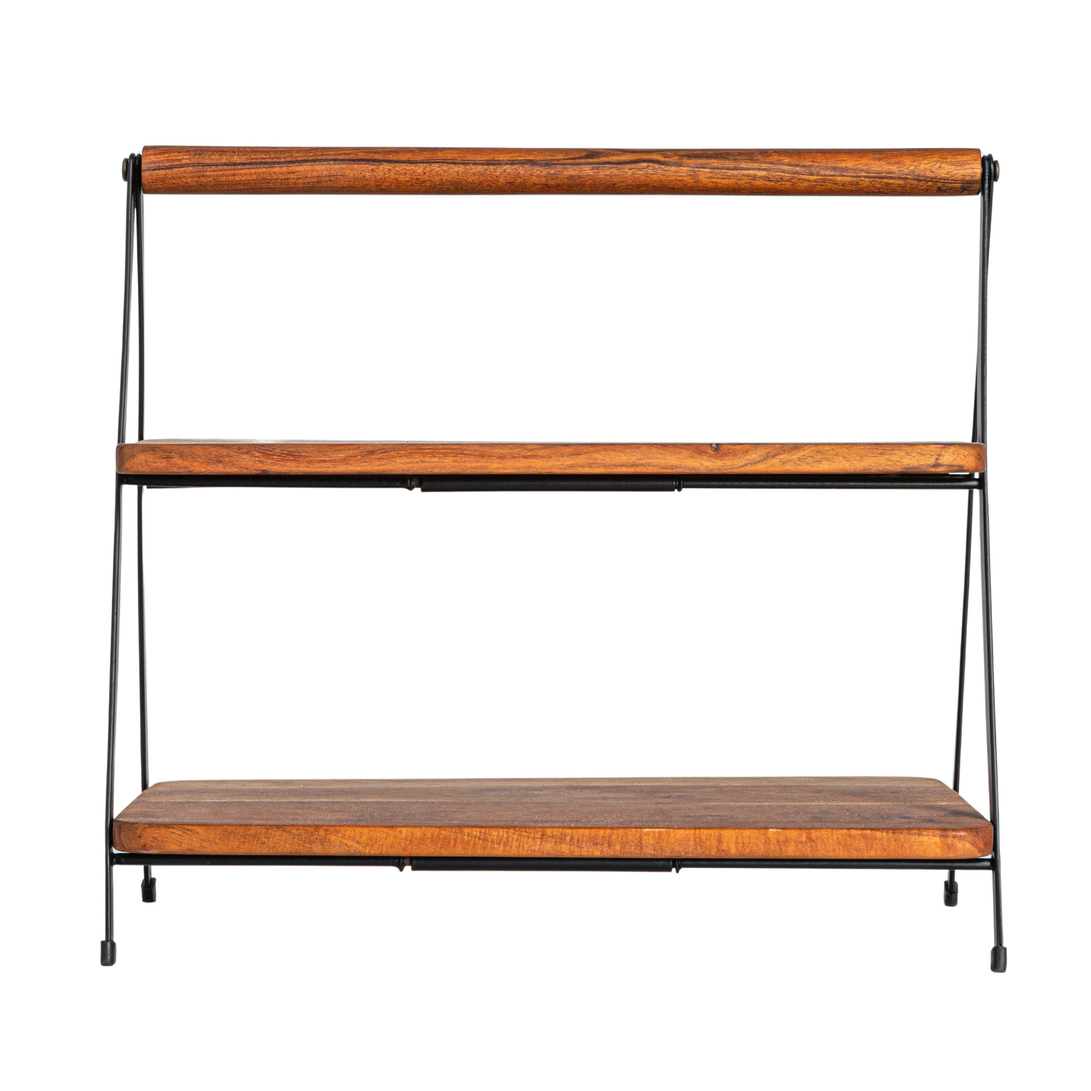 Latitude Run® Acacia Wood 2-Tier Serving Stand | Wayfair