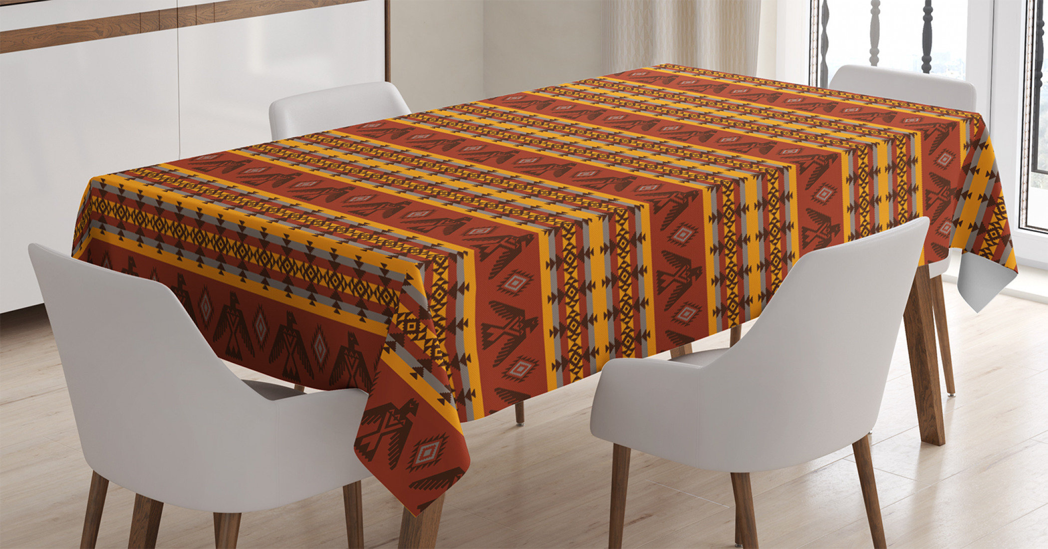 East Urban Home Ambesonne Tribal Tablecloth, Indigenous Tribal Style ...