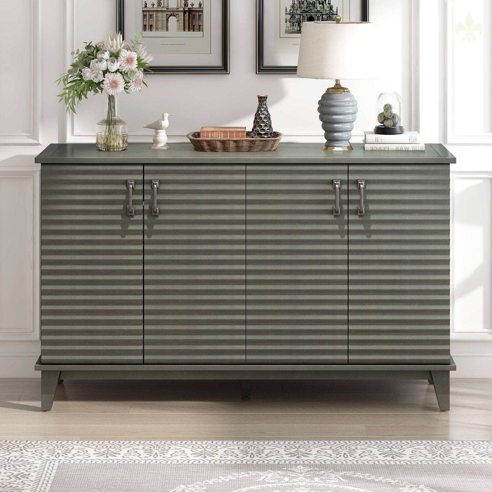 Lark Manor Sideboard With 4 Door Large Storage Buffet For Kitchen ...