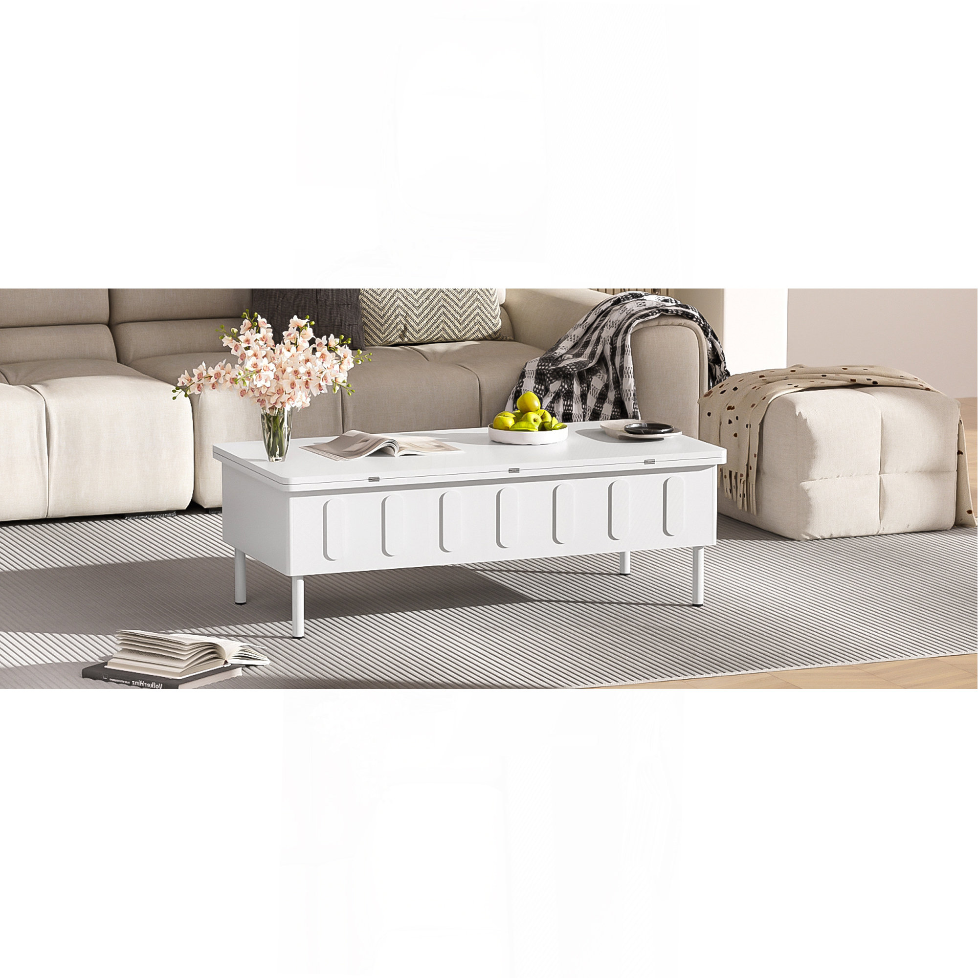 George Oliver Lift-Top Coffee Table With 2 Drawers, Modern Space Saving ...
