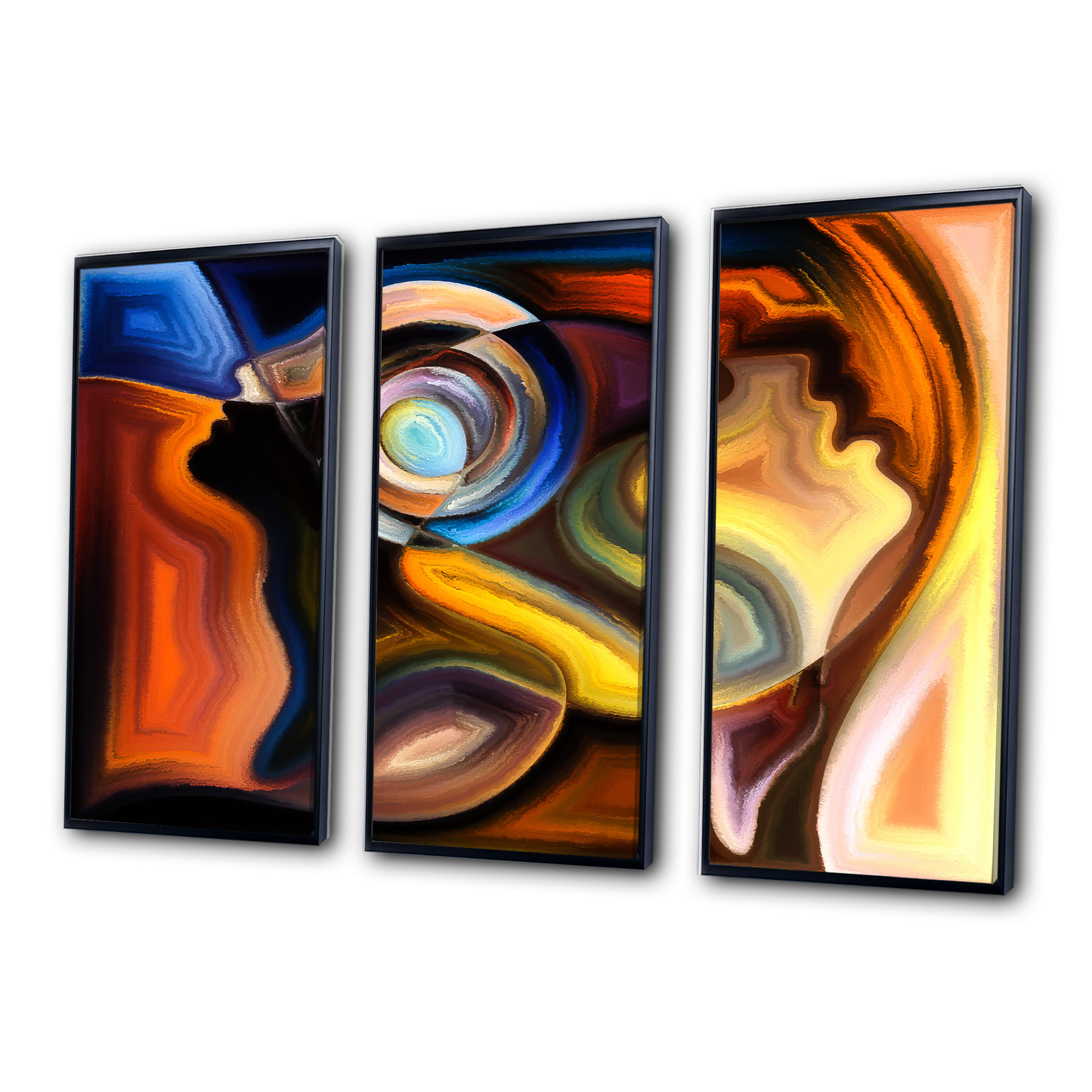 Wrought Studio Abstract Human Artwork - Abstract Framed Canvas Wall Art ...