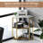 Costway Corner Printer Stand with Charging Station Adjustable Metal ...