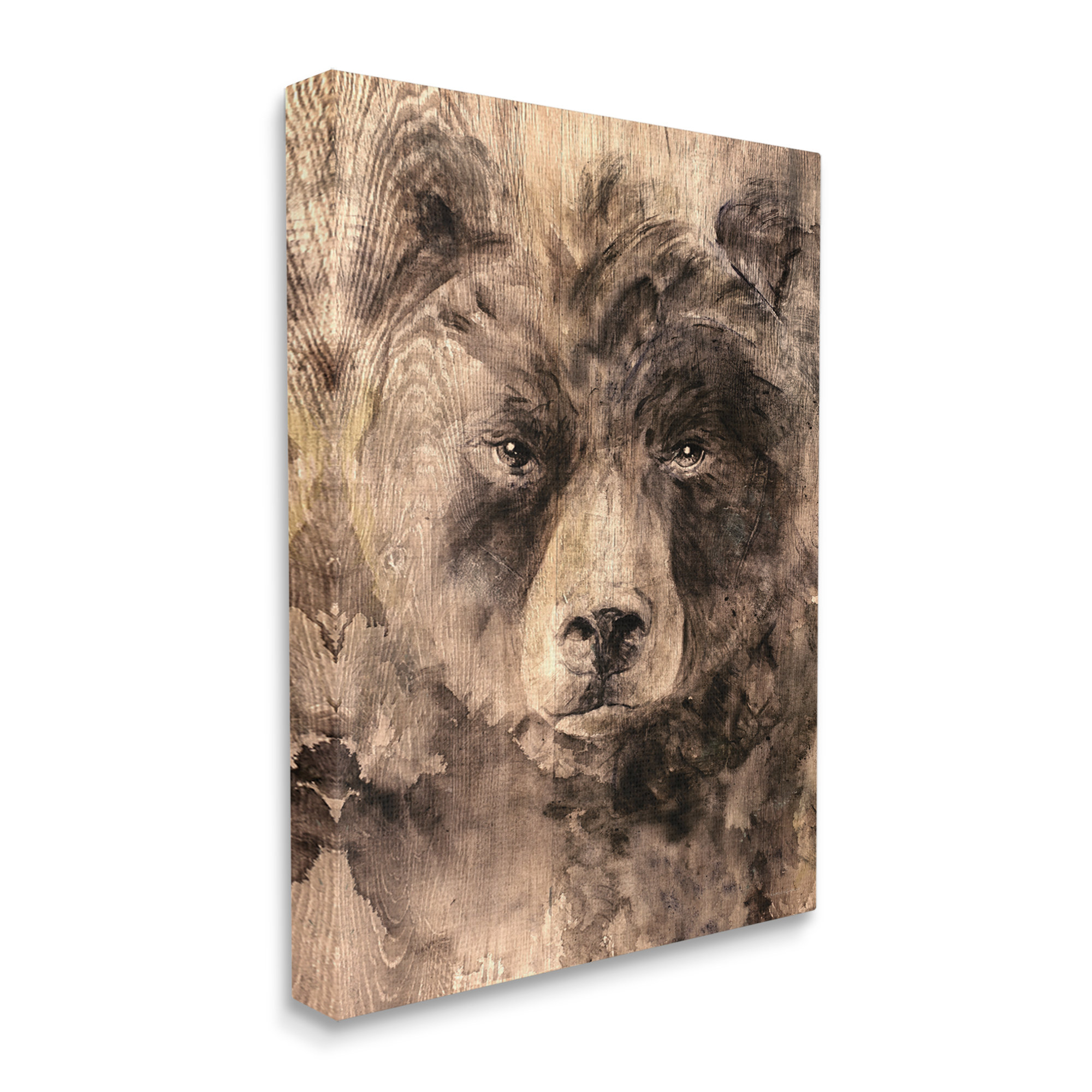 Millwood Pines Rustic Bear Portrait by Kamdon Kreations - Wrapped ...