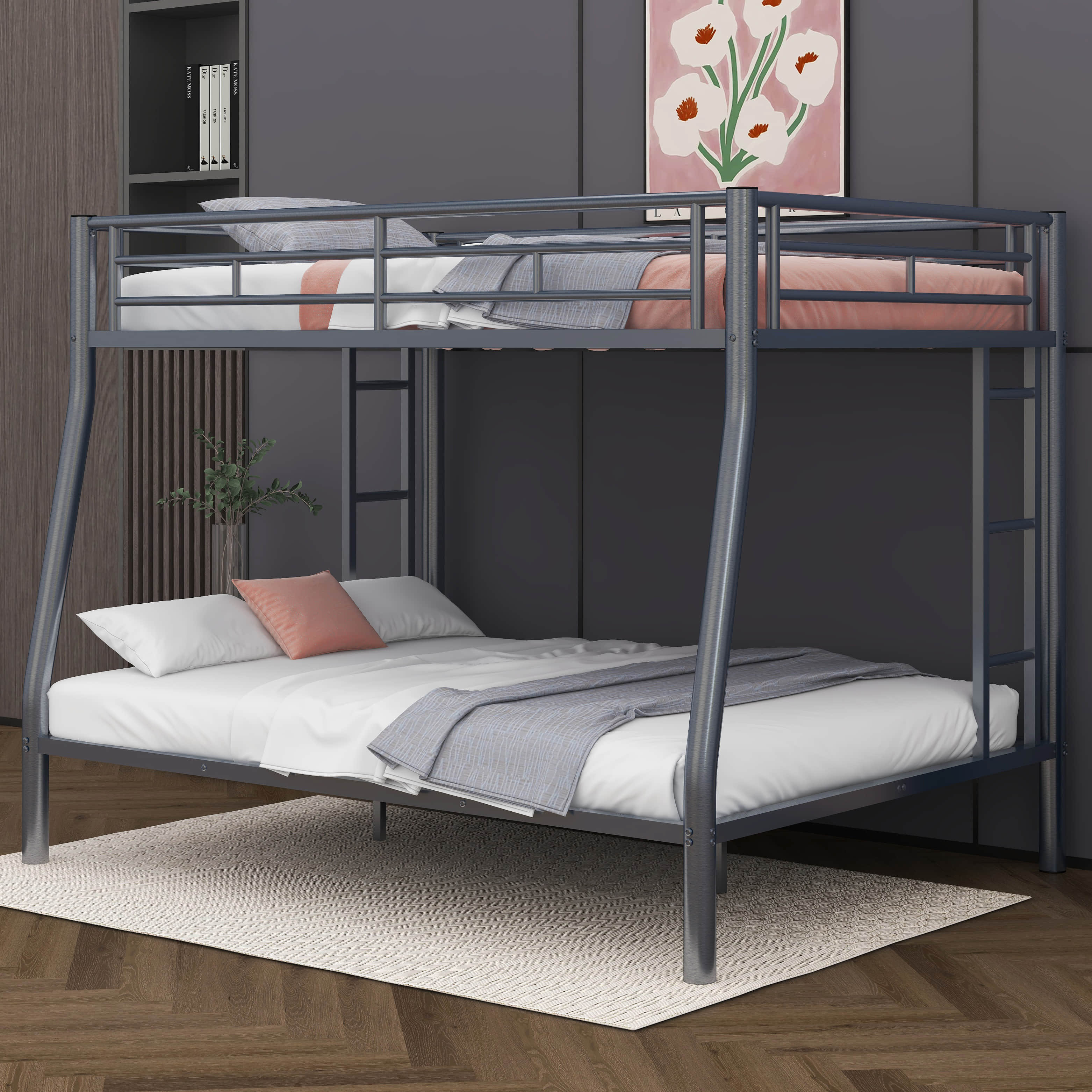 Isabelle & Max™ Angeleia Metal Bunk Bed With Guardrails | Wayfair