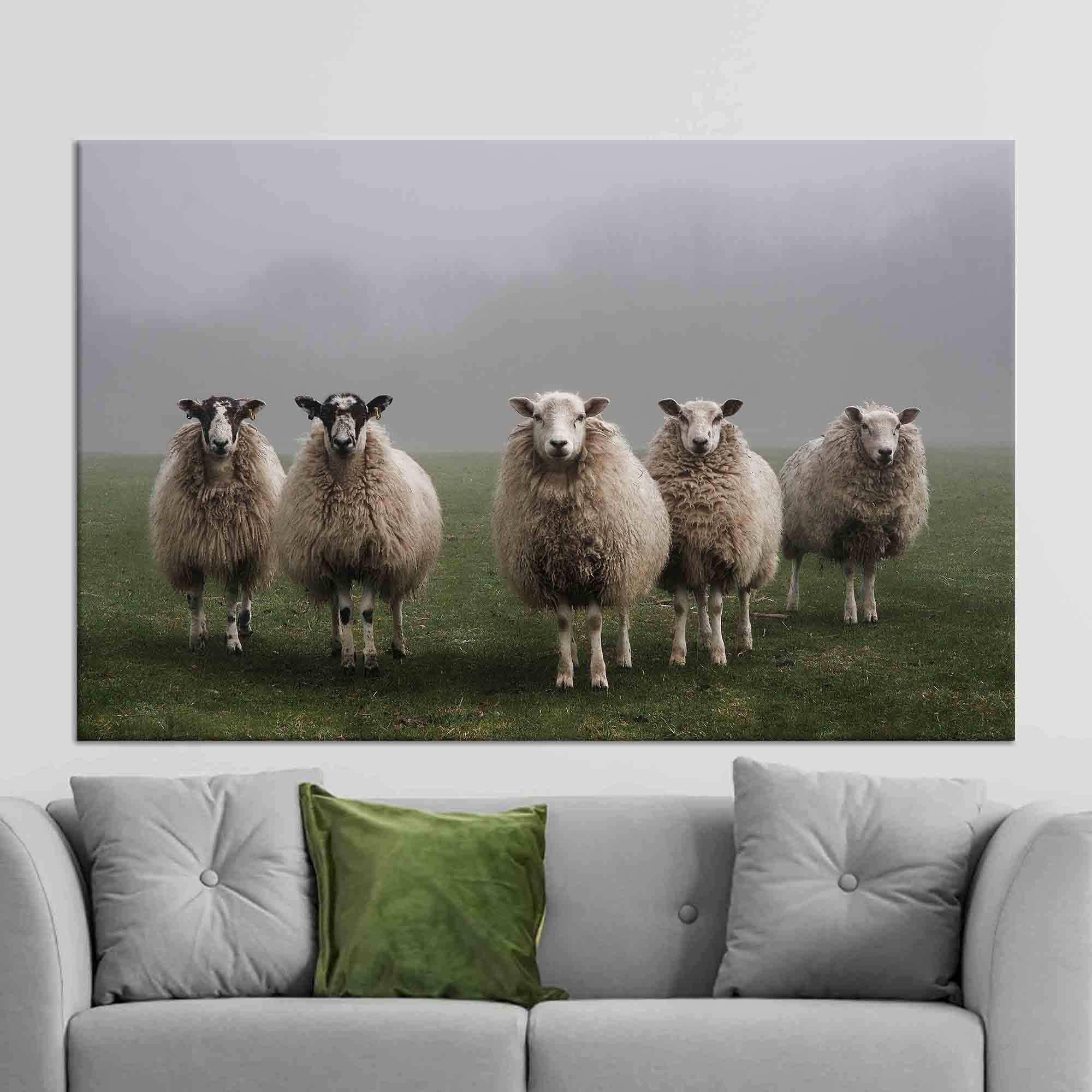 kayra export Farmhouse Style Sheep Canvas Wall Art Perfect for Adding a ...