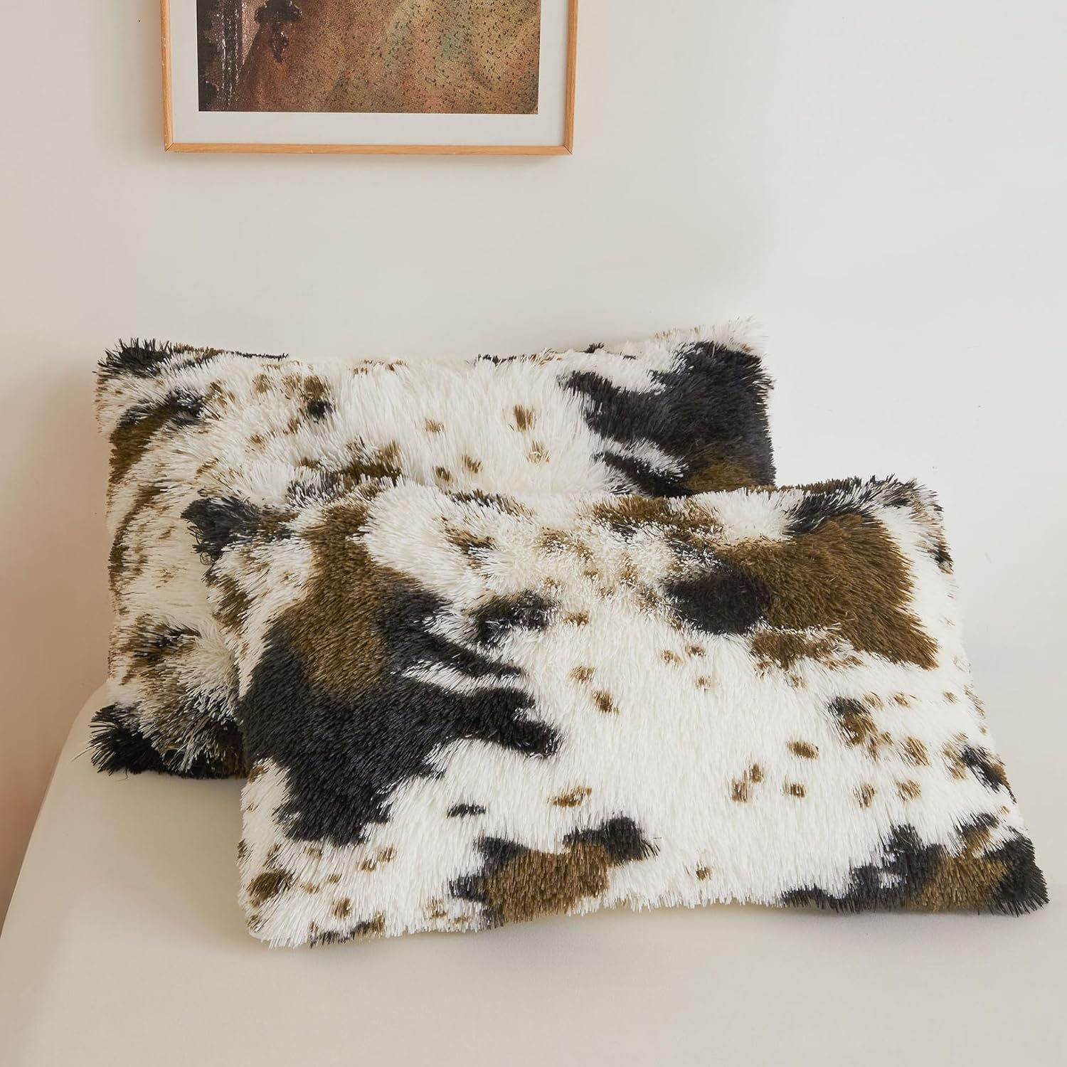 FETLOD Faux Fur Fluffy Pillowcases, Plush Shaggy Soft Long Pillow ...