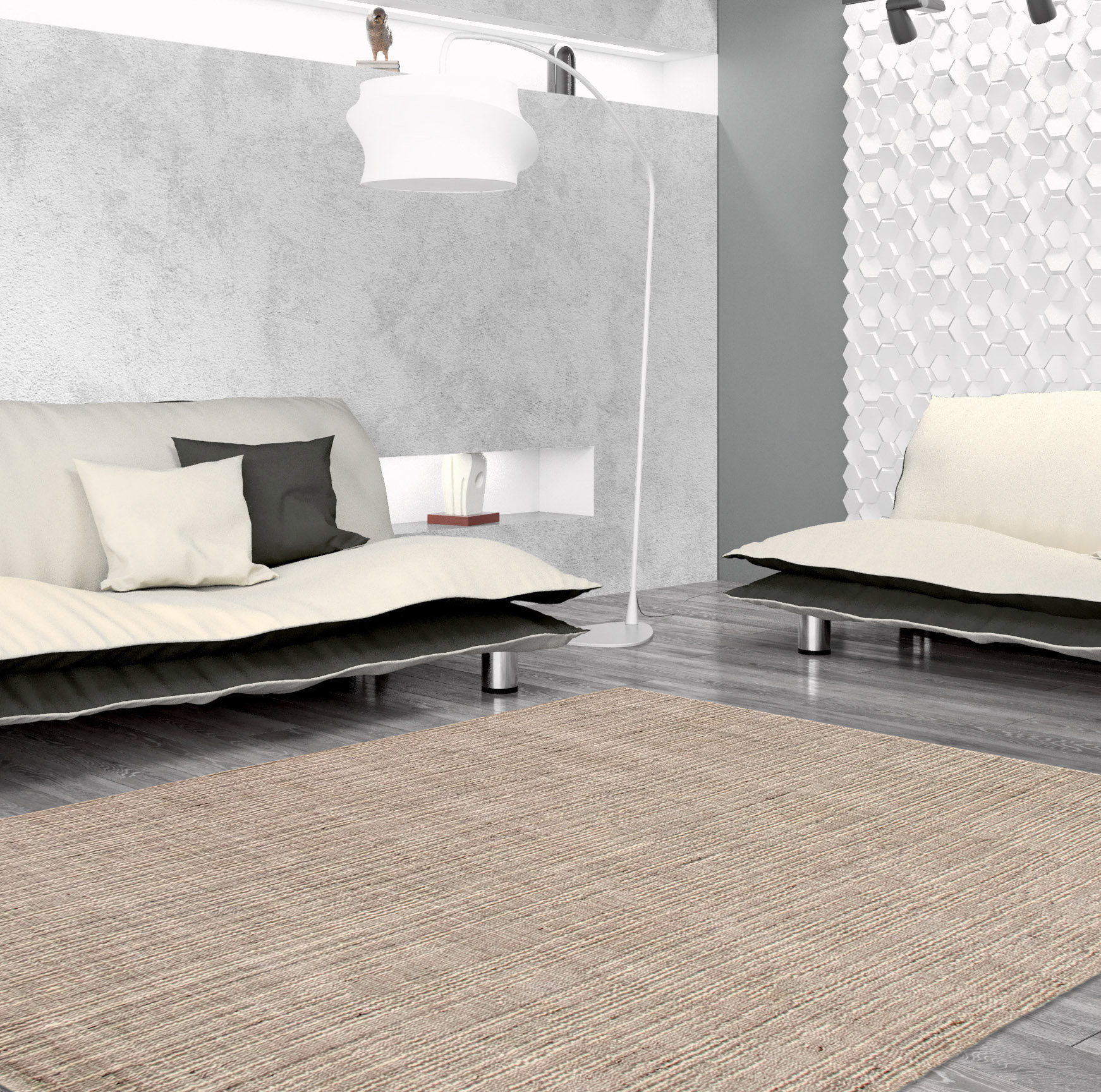 Highland Dunes Sonoma Solid Color Handmade Handwoven Wool Light Gray ...