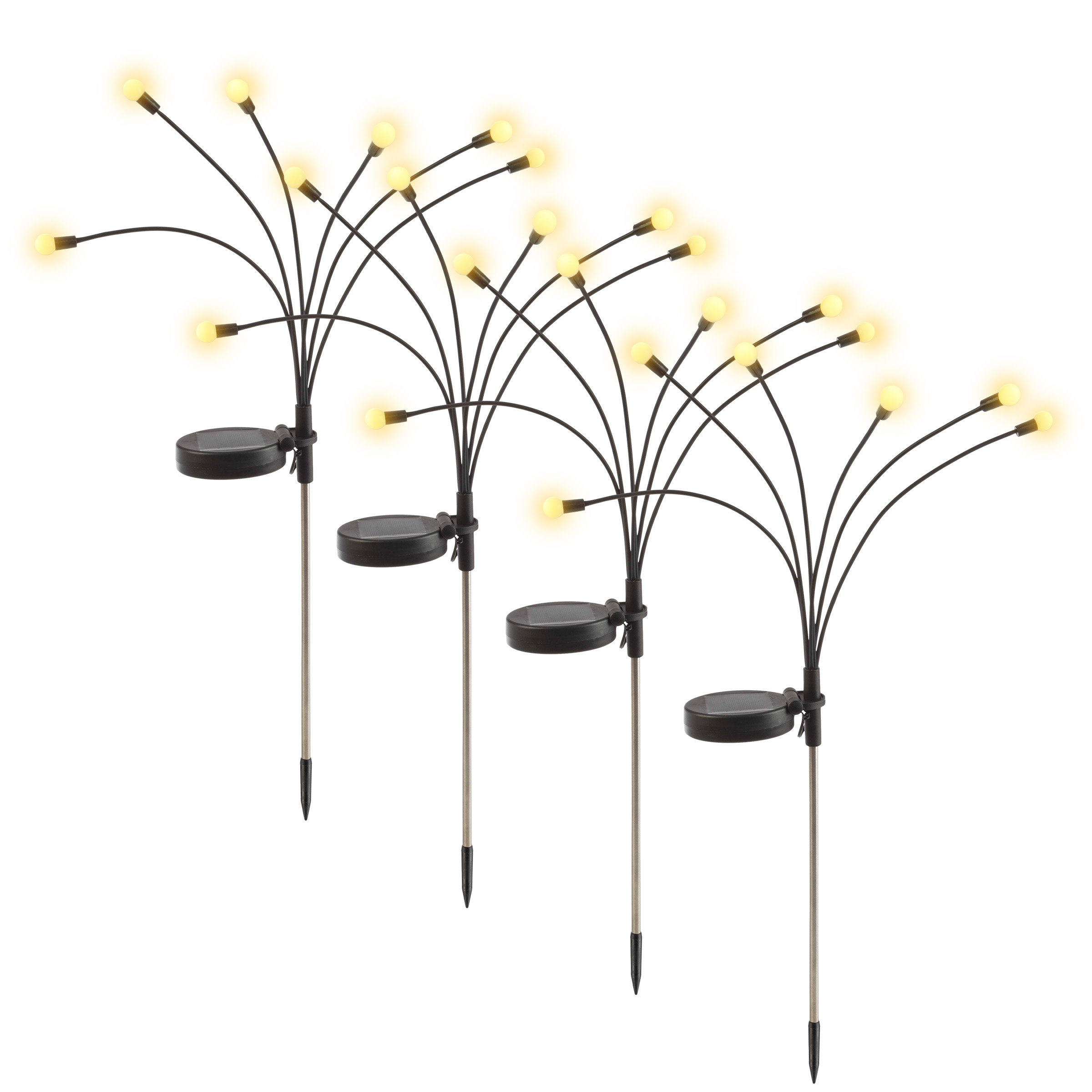 Pure Garden Solar Garden Lights - 4-Pack 6 LED Lights for Outdoor Use ...