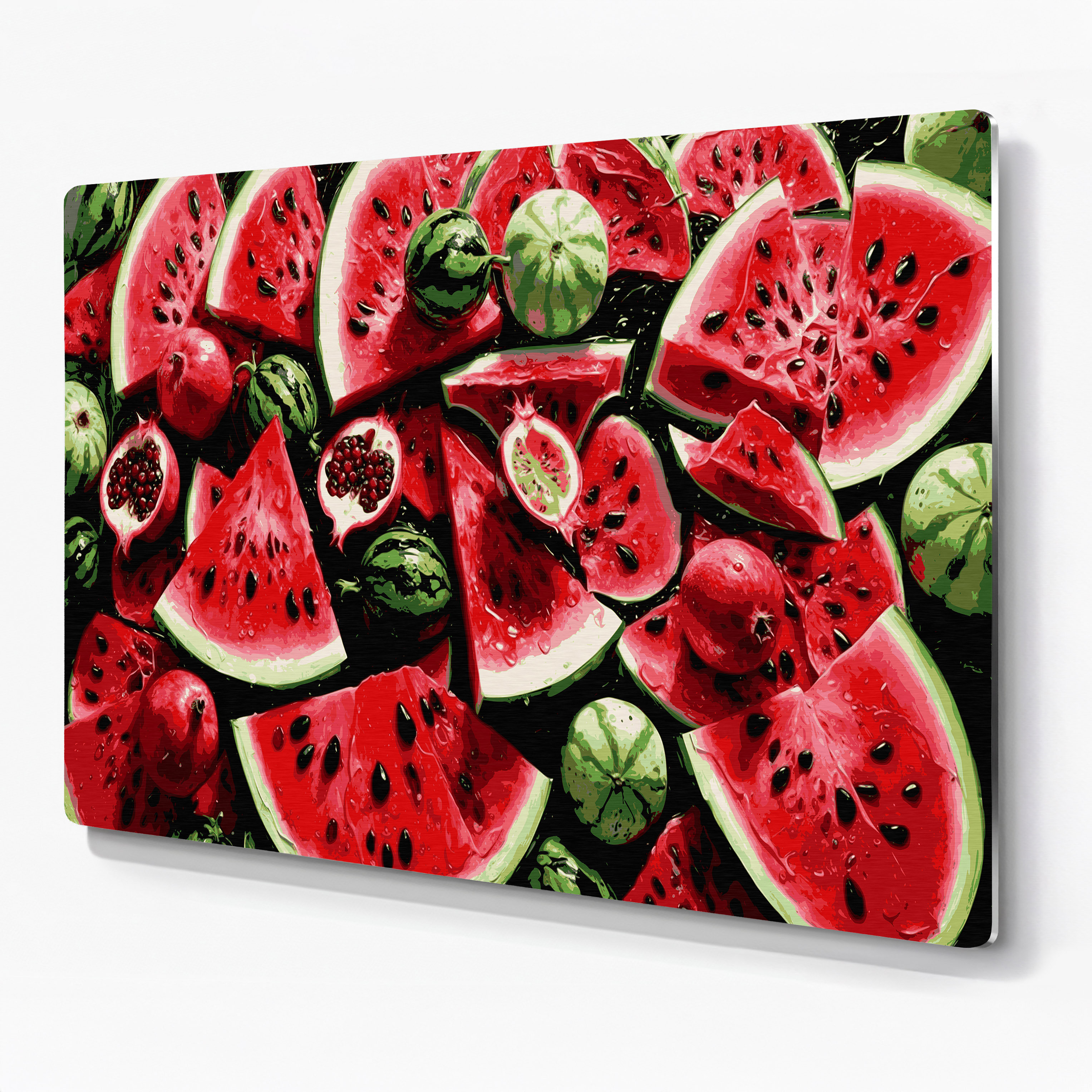 Lark Manor™ Fruit Watermelon Seeded Red Metal Wall Art | Wayfair