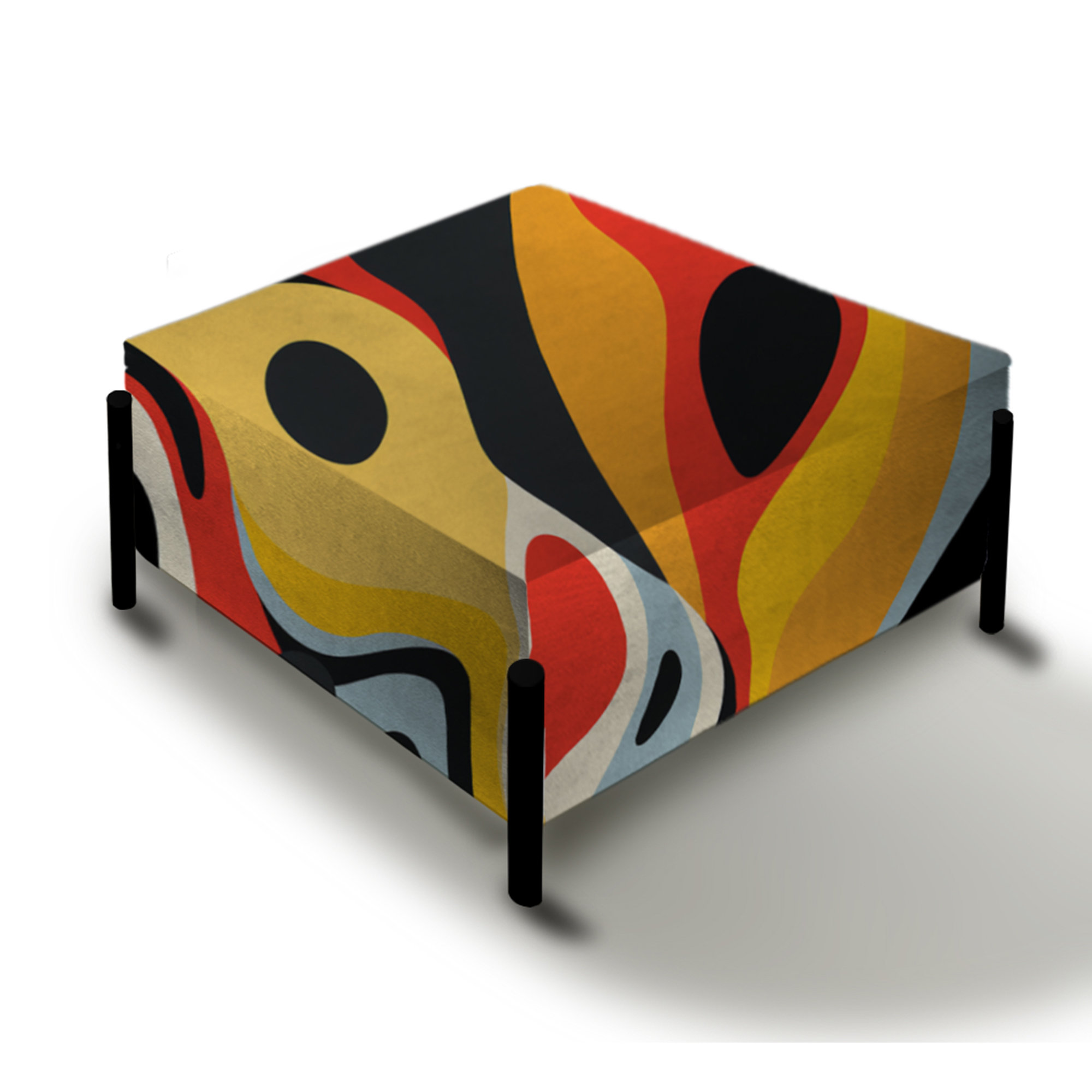 Design Art Yellow And Red Poupart Lichtenstein Lines - Geometric Large ...