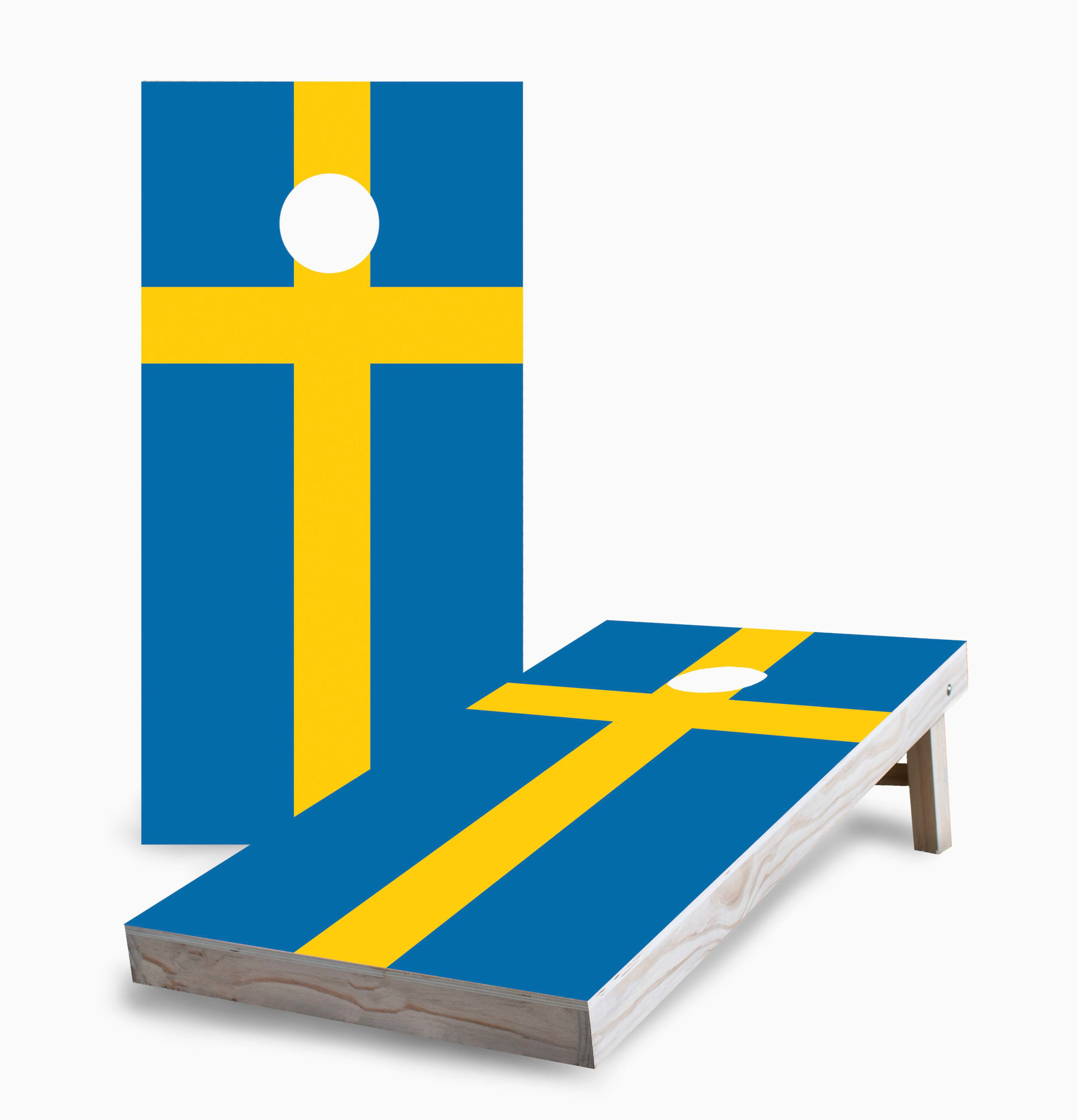 Skip's Garage Swedish Flag 2x4 Cornhole Board Set | Includes (2) Boards ...