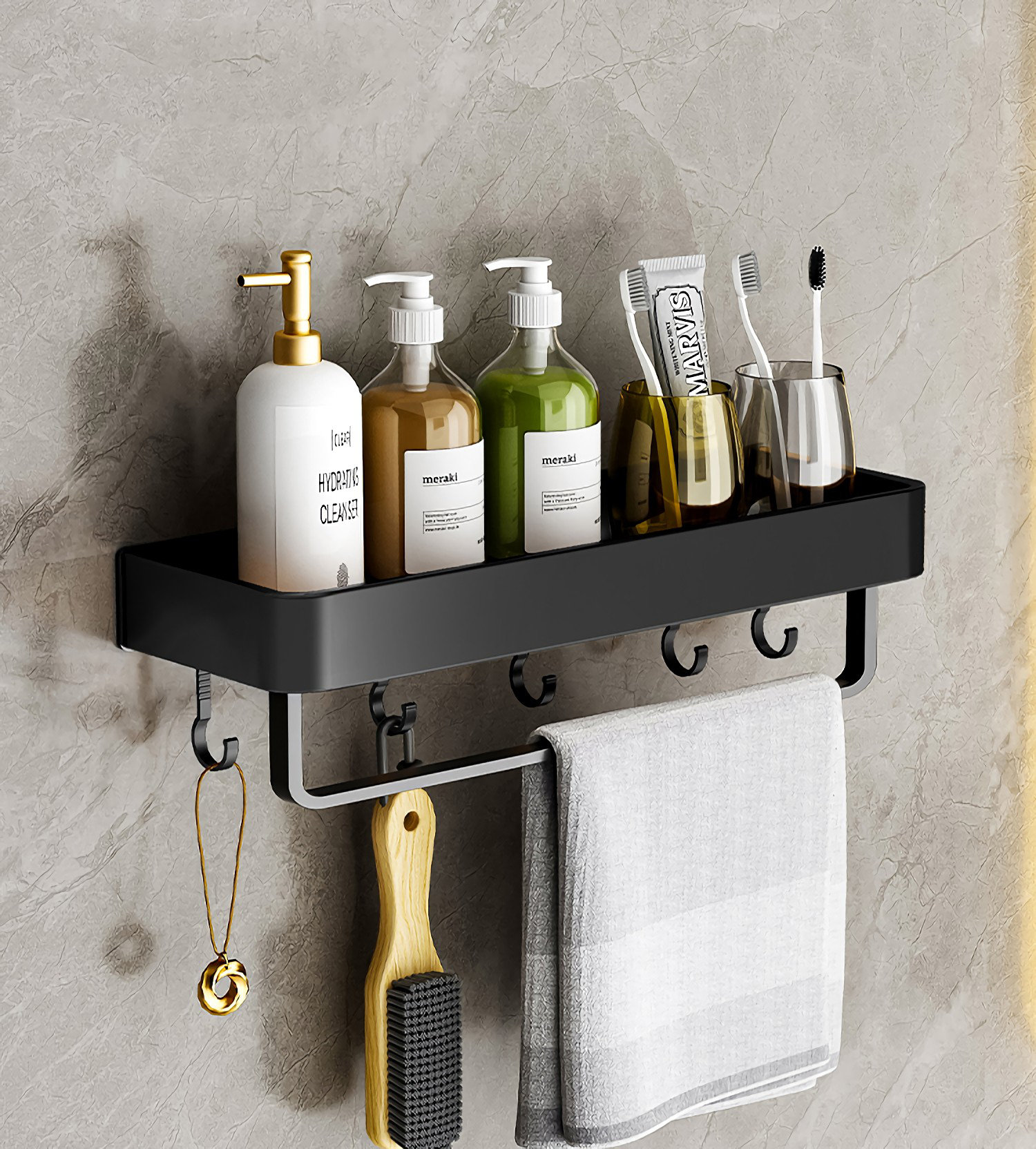 Rebrilliant Wall Mounted Bathroom Rack - Storage Rack For Shower ...