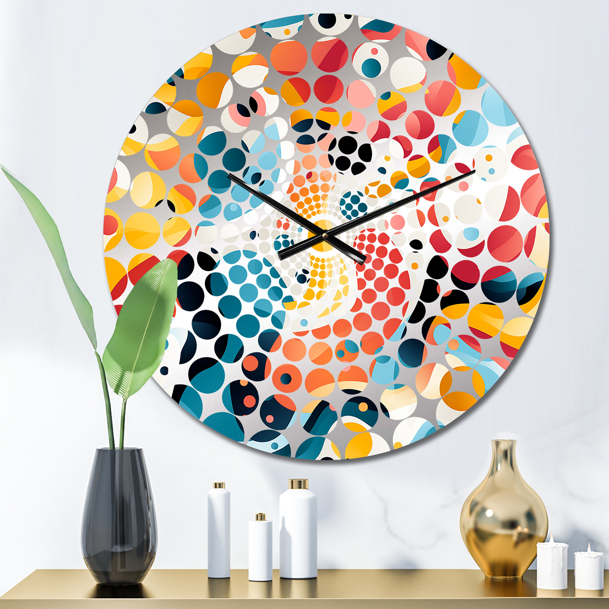 Design Art Colorful Popart Playful Mirage - Pop Art Wall Clock | Wayfair