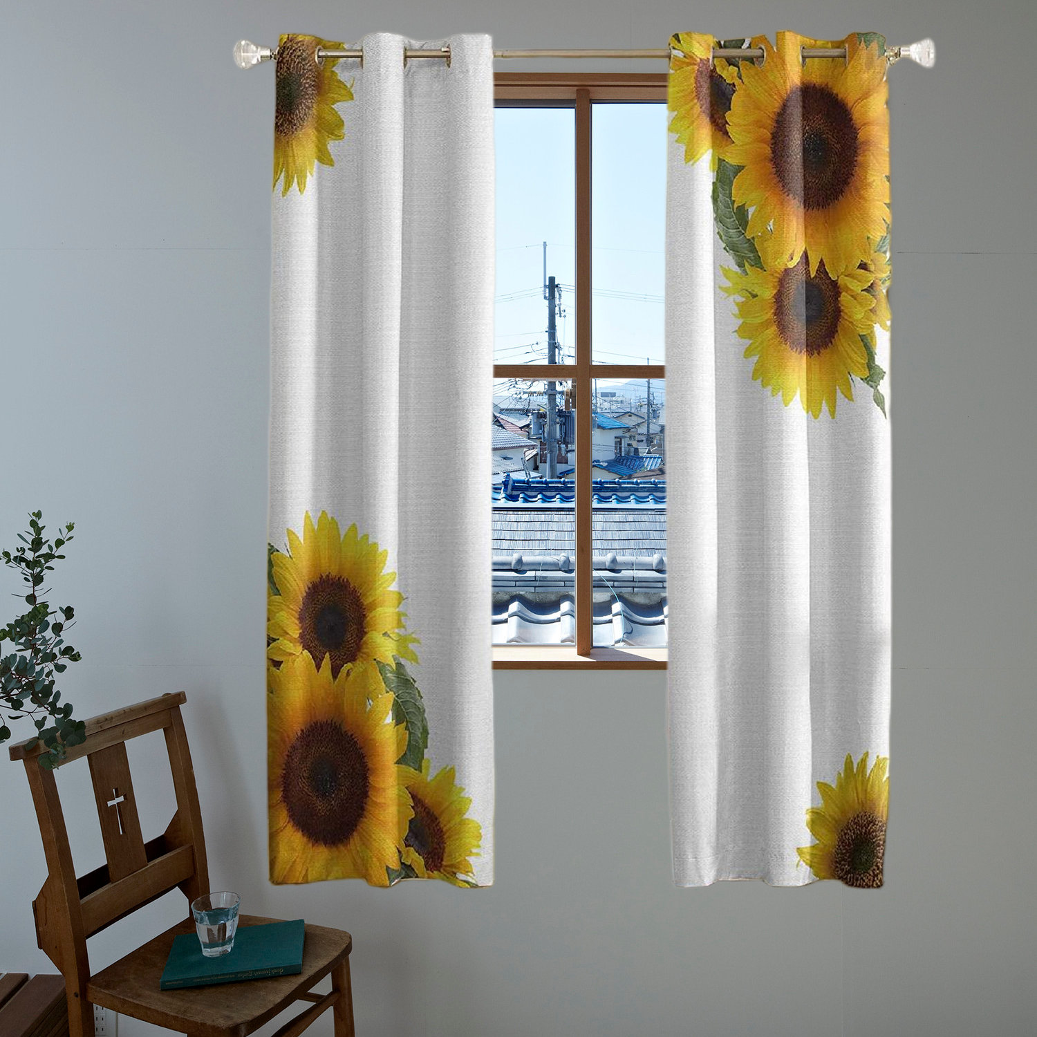 East Urban Home Appaloosa Draperies & Curtains Set, Sunflower Curtain ...