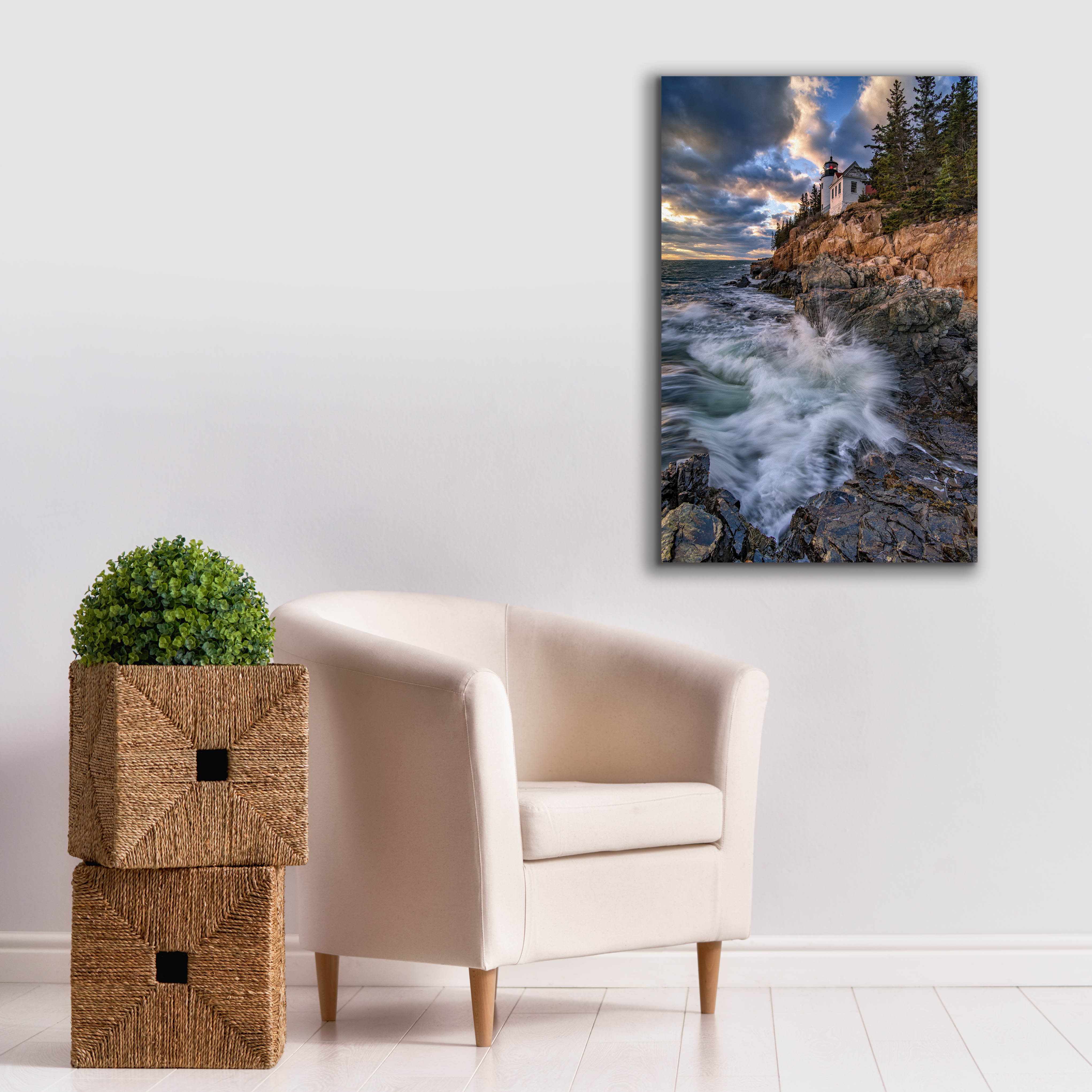 Epic Graffiti 'Rising Tide At Bass Harbor Head' by Rick Berk Canvas ...