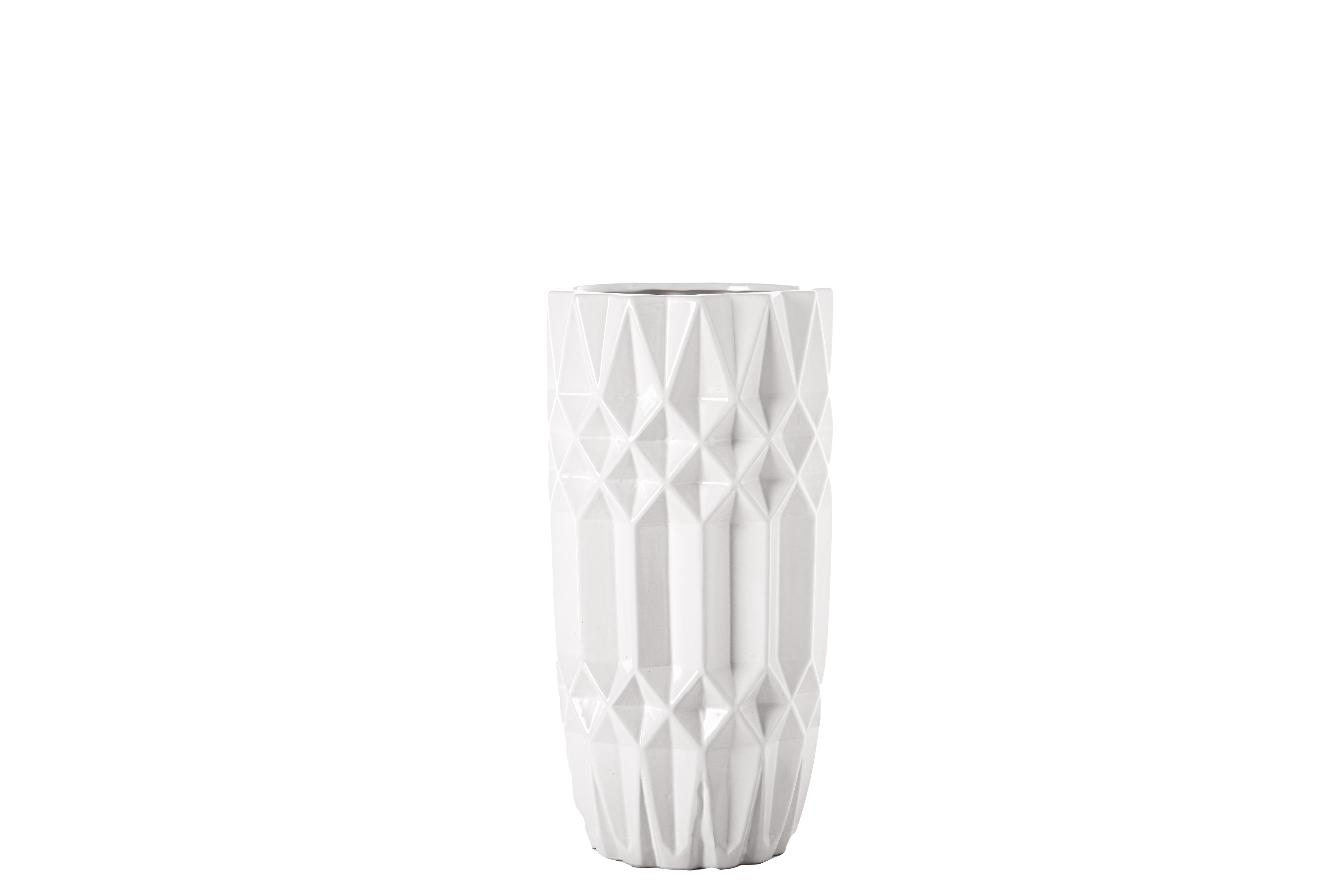 Corrigan Studio® Aurane Ceramic Round Vase With Embossed Crystal ...