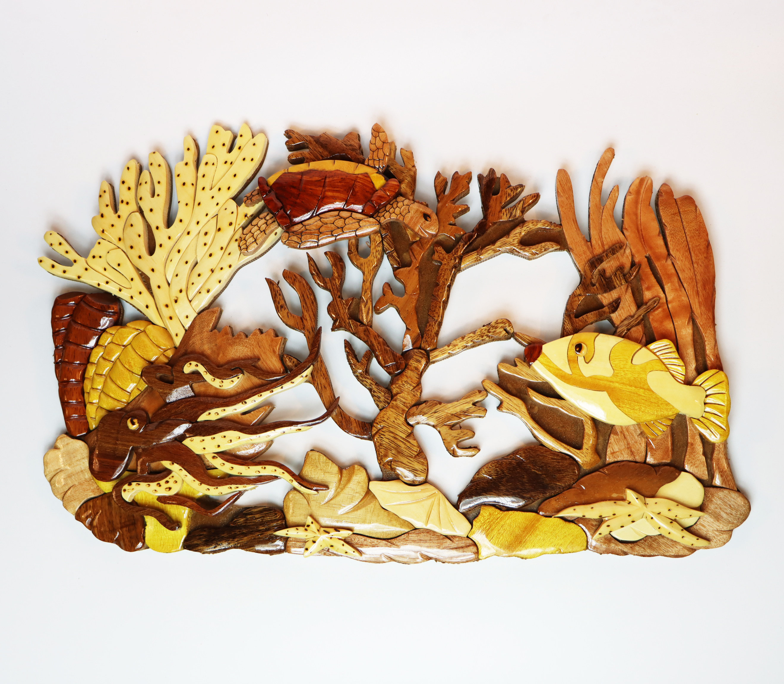 Longshore Tides Big Intarsia Wood Coral Reef Wall Décor & Reviews | Wayfair