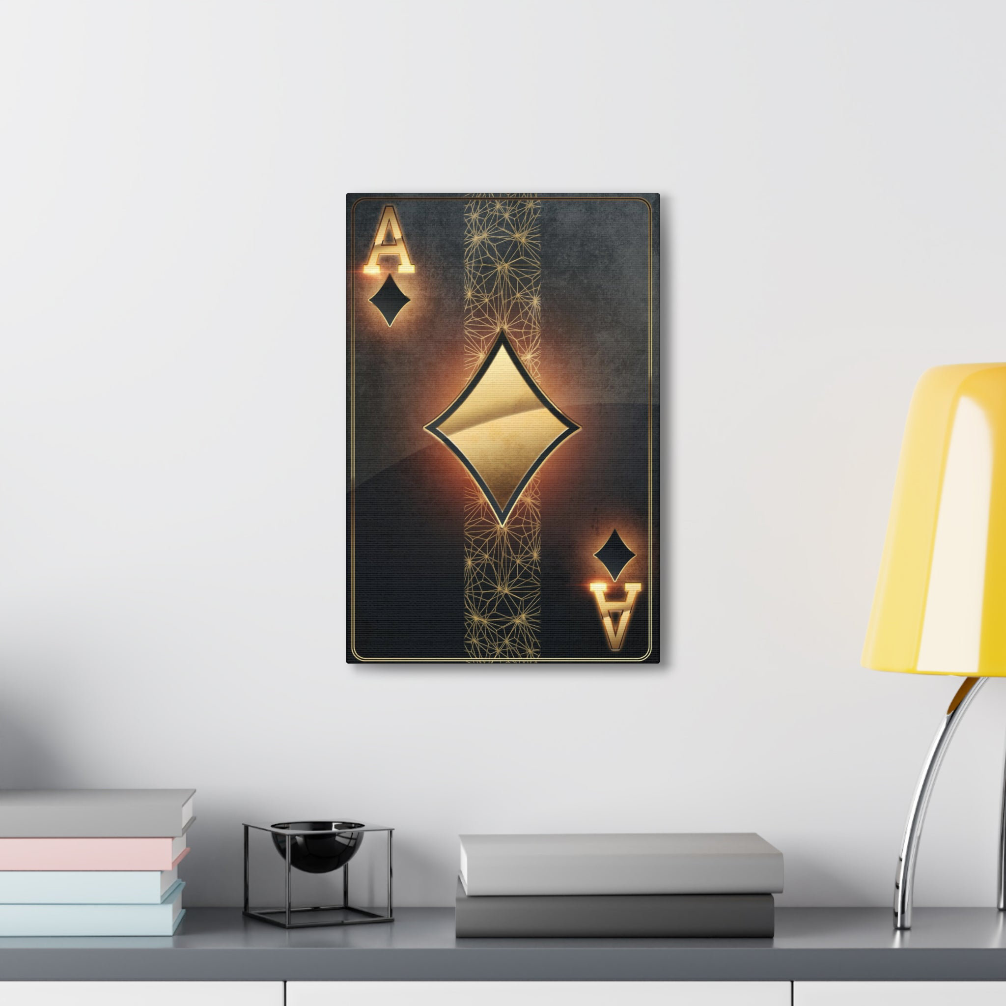 Trent Austin Design Black Gold Ace Of Diamonds Playing Card Canvas Wall ...