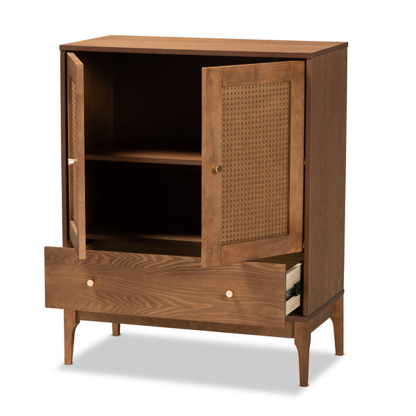Bay Isle Home™ Bianaca Ramiel Mid-Century Modern Ash Wood and Rattan 1 ...