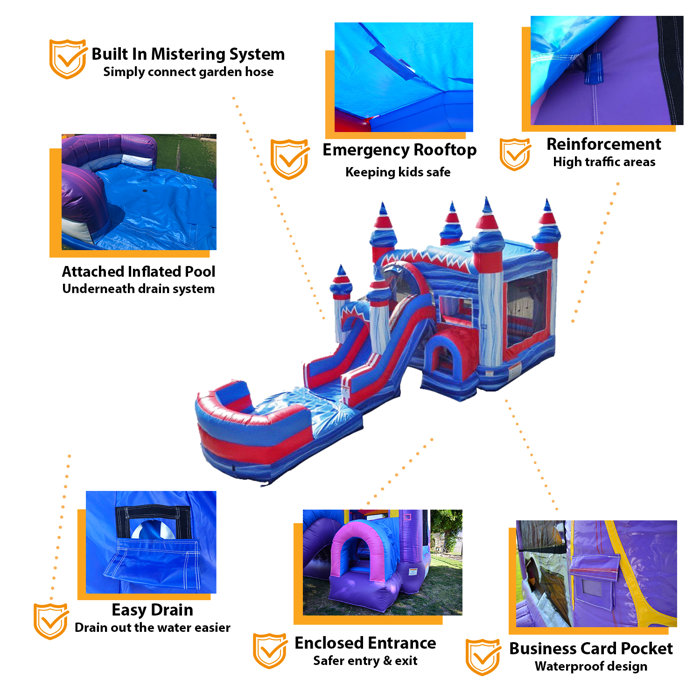 JumpOrange Flash Commercial Grade Bounce House Water Slide for Kids ...